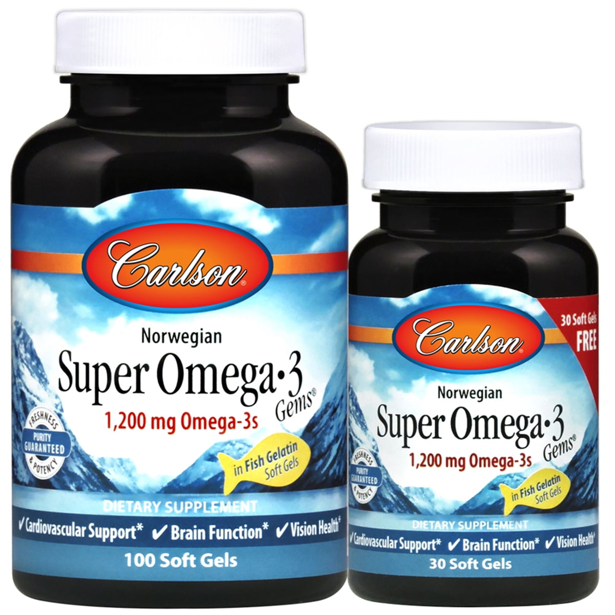Carlson - Ultimate Supplement, Super Omega-3 Gems, 1200 mg EPA & DHA ...