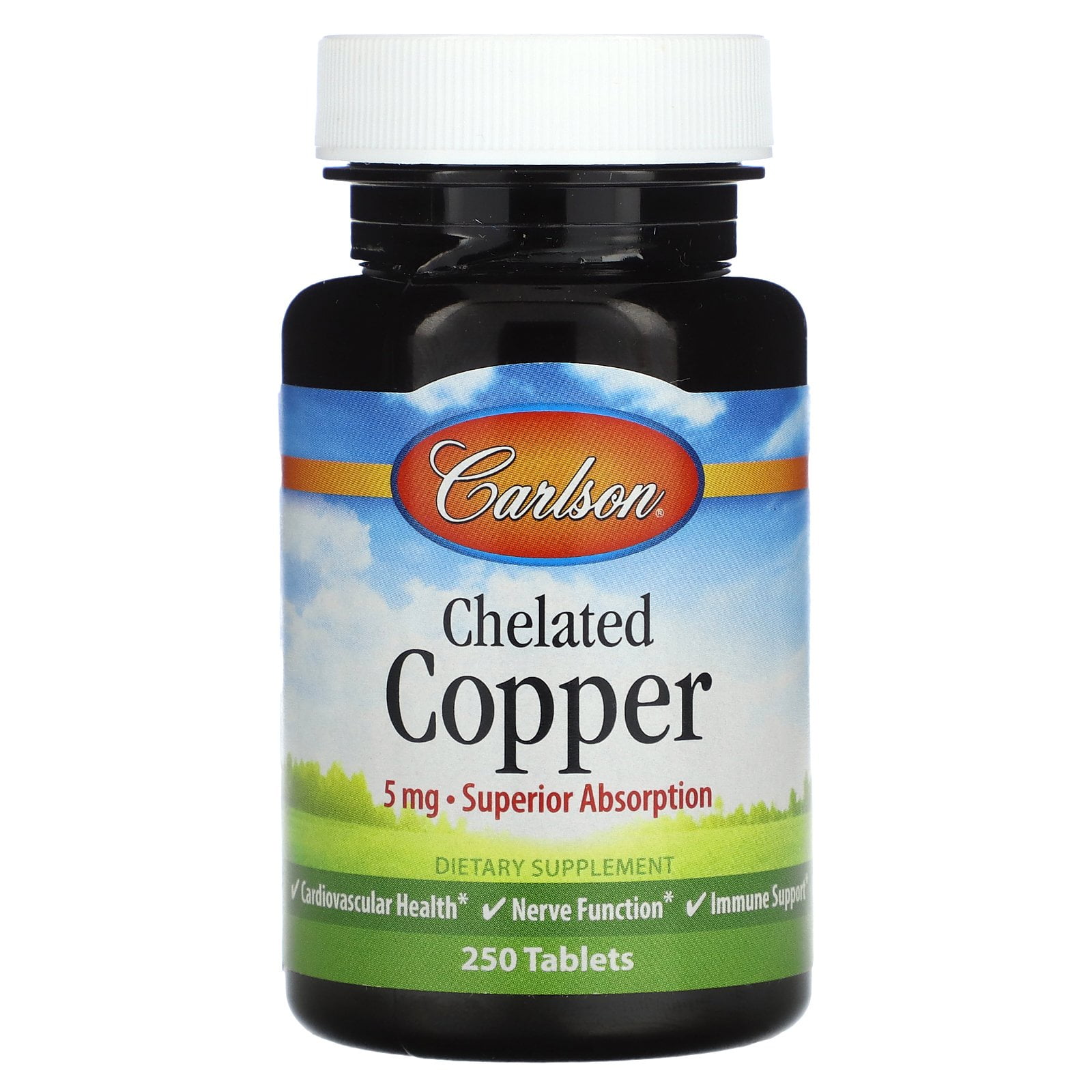 Carlson Labs - Chelated Copper 5 mg. - 250 Tablets - Walmart.com