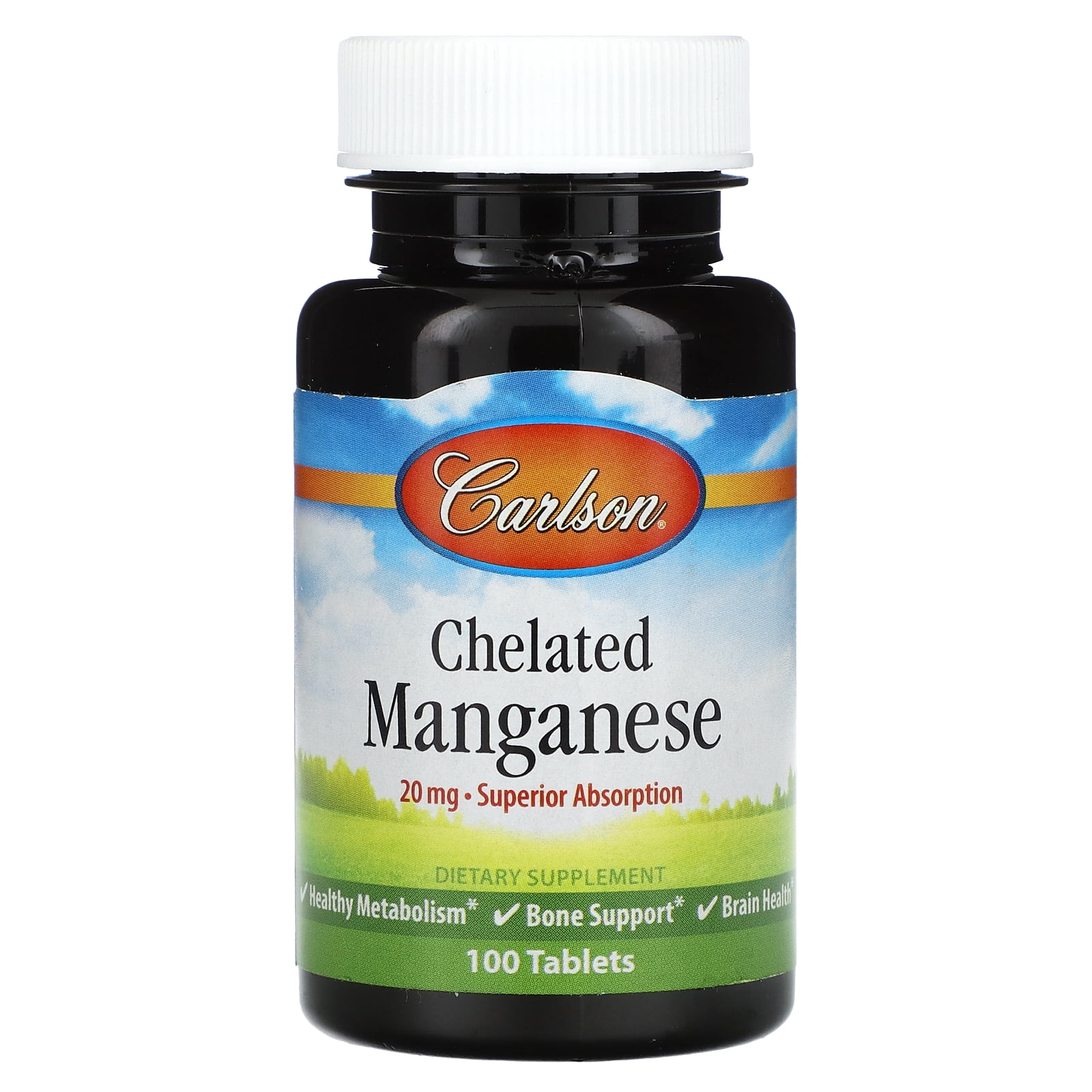 Carlson Laboratories Chelated Manganese 20mg 100 Tablet - Walmart.com
