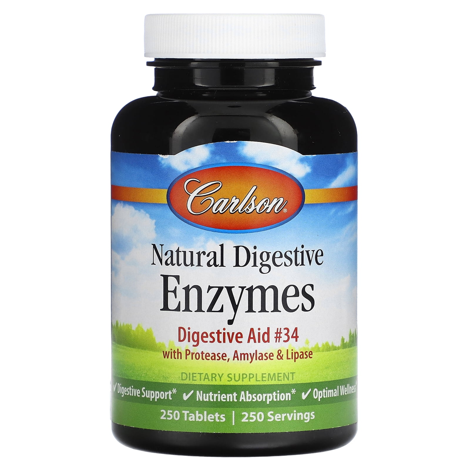 Carlson Labs - Natural Digestive Enzymes Digestive Aid #34 - 250 ...