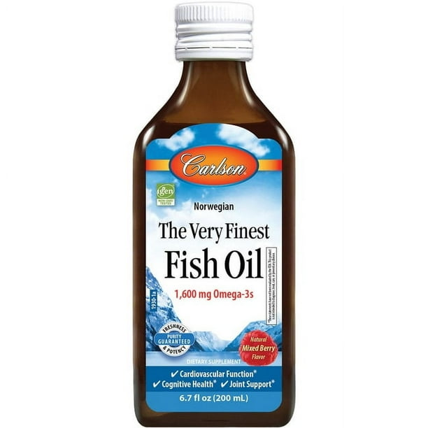 Carlson Norwegian The Very Finest Fish Oil - Mixed Berry 1,600 mg 6.7 ...