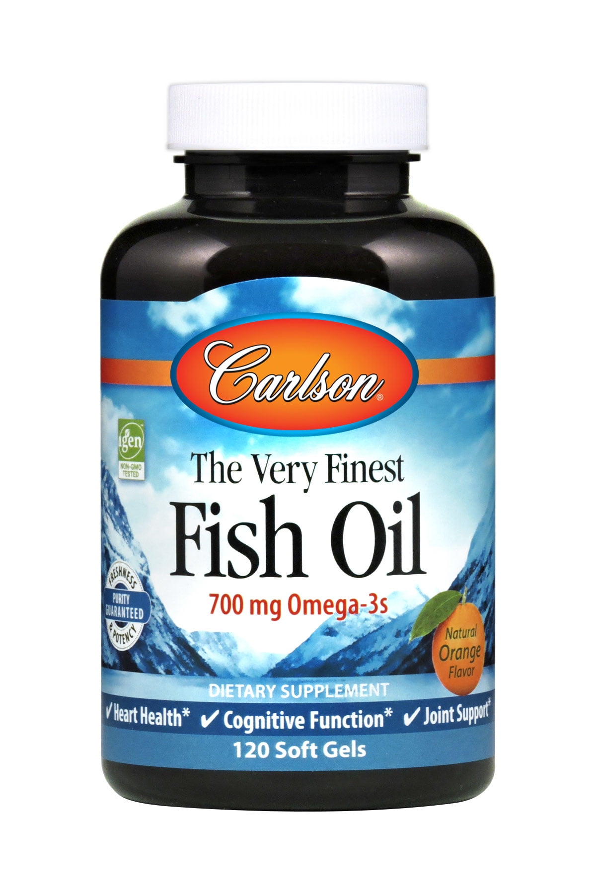 Carlson Labs Finest Norwegian Fish Oil Softgels, 700mg Omega-3, Orange ...
