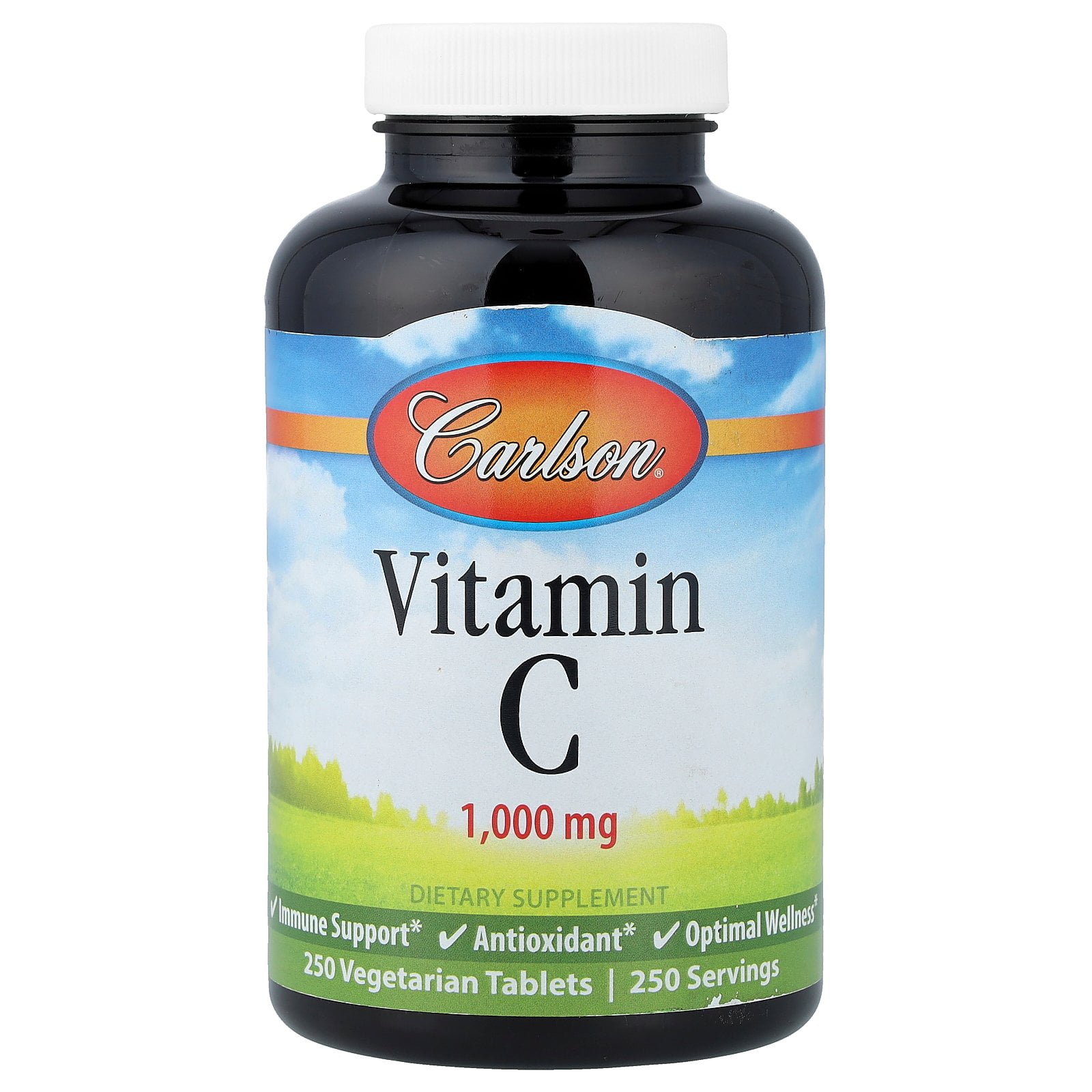 Carlson Vitamin C, 1,000 mg, 250 Vegetarian Tablets - Walmart Business ...