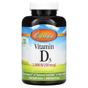Carlson Vitamin D3 10000 IU Softgels, 120 Ct - Walmart.com