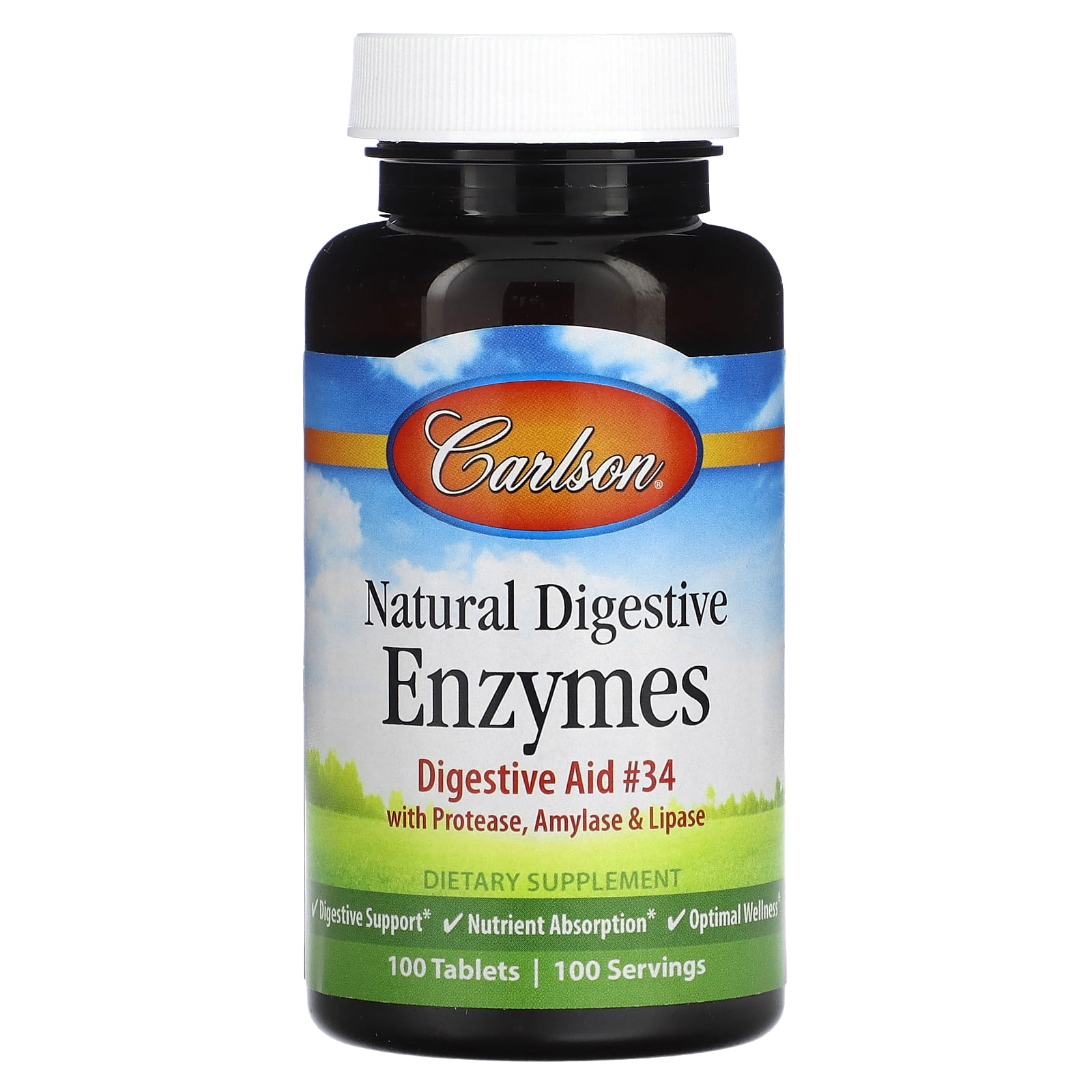 Carlson Natural Digestive Enzymes, 100 Tablets - Walmart.com