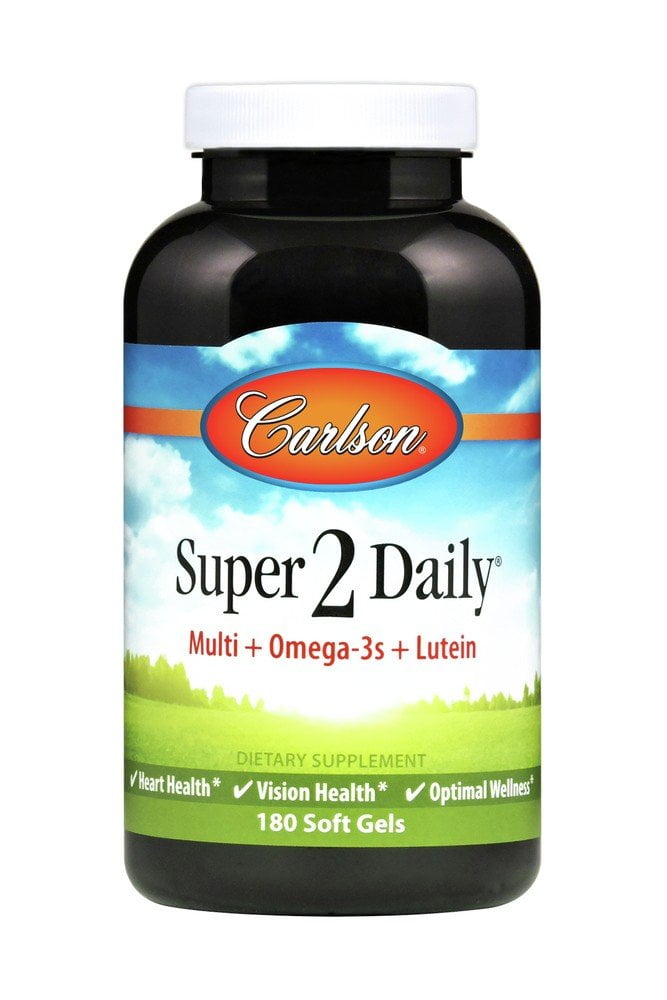 Carlson Super 2 Daily Multi-Nutrient Supplement with Omega-3s, D3, EPA ...
