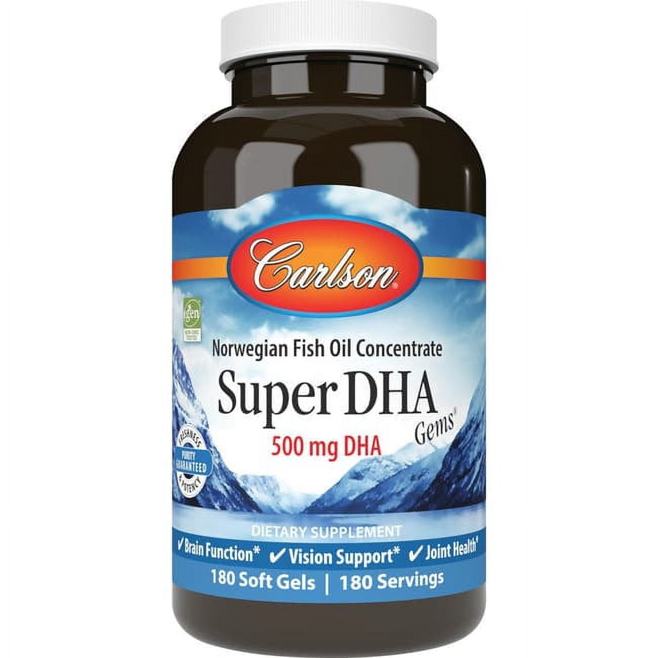 Carlson Super DHA Gems, 180 ea Softgels - Norwegian Fish Oil ...