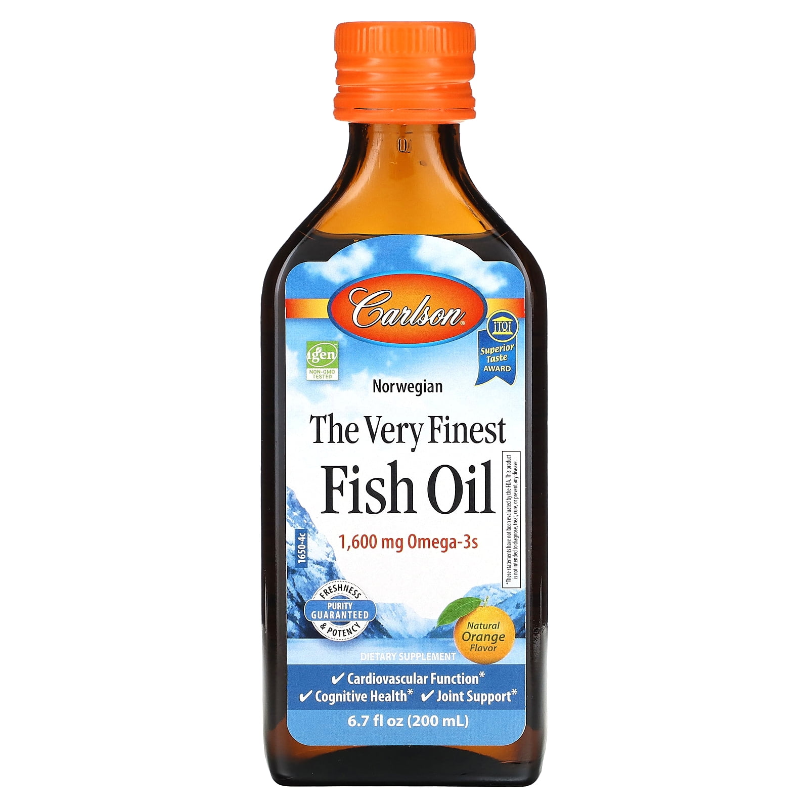 Carlson's Finest Fish Oil Liquid Supplement, 1600mg Omega-3s DHA & EPA ...