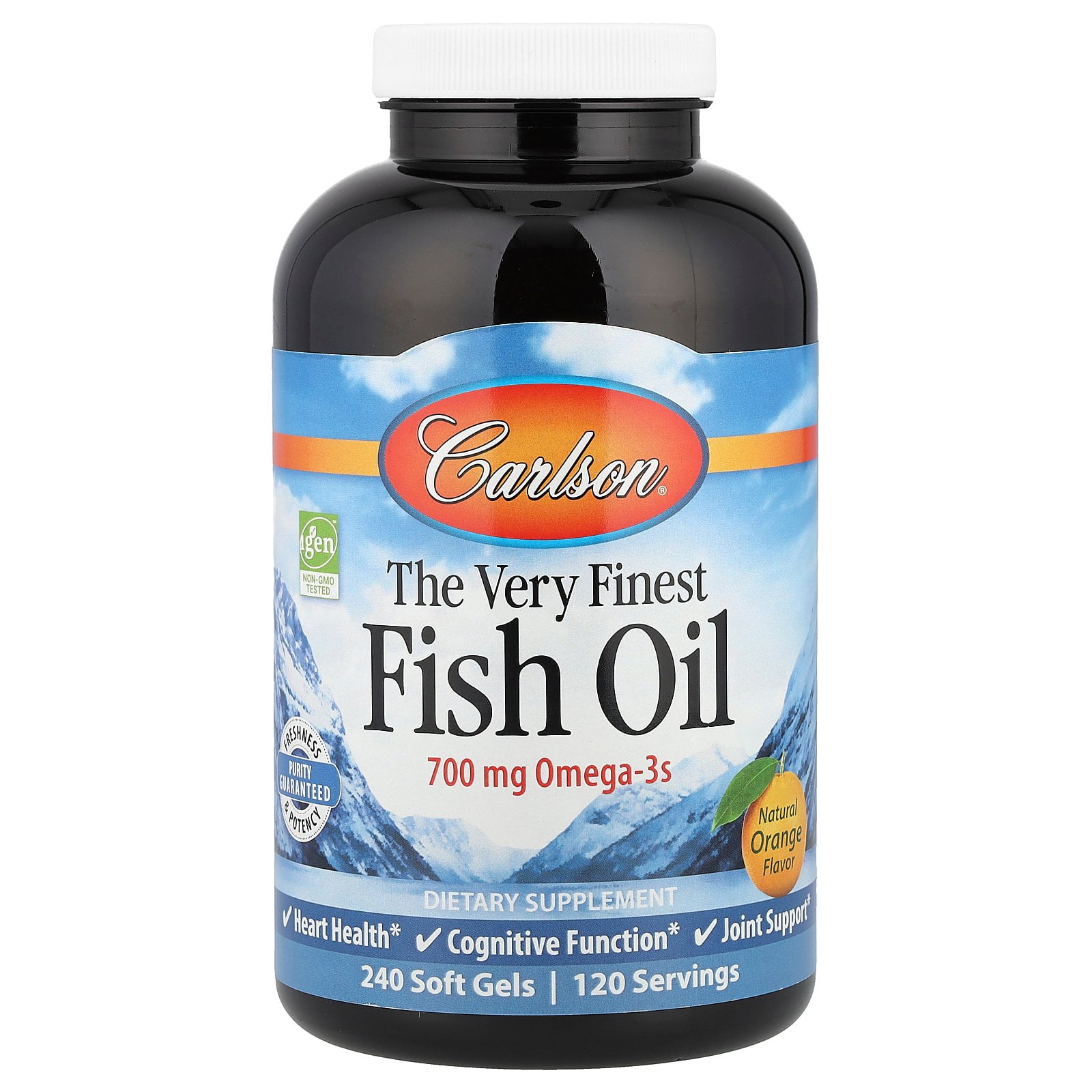 Carlson Labs Omega-3 Fish Oil Supplement, Purified, 700mg, Natural ...