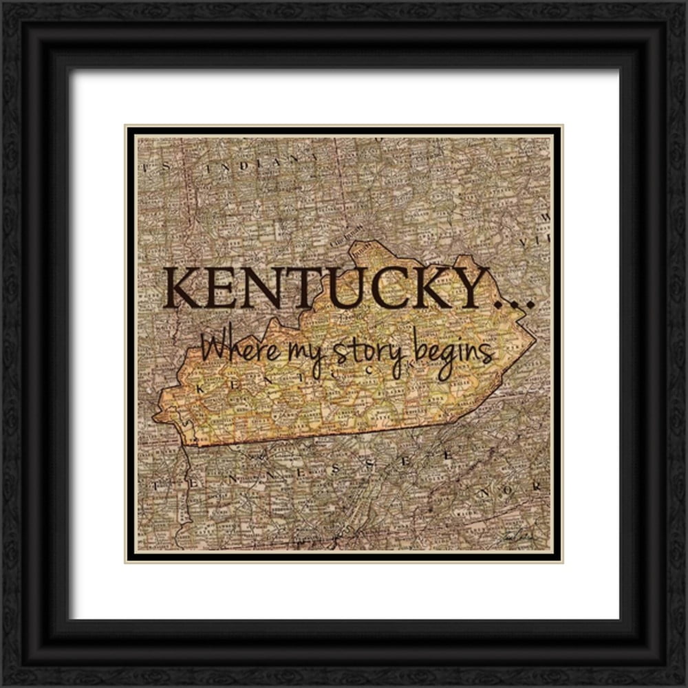 Carlson, Tina 12x12 Black Ornate Wood Framed with Double Matting Museum ...