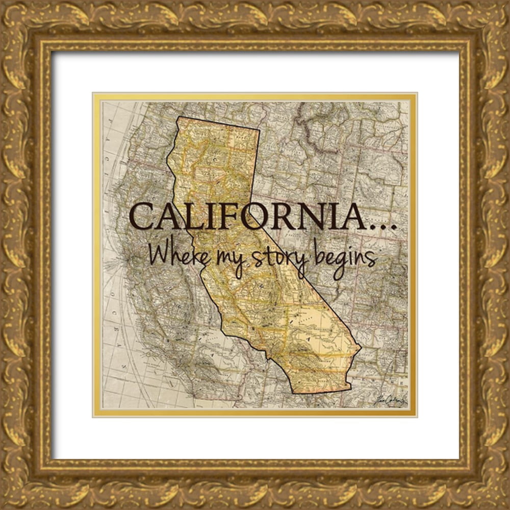 Carlson, Tina 15x15 Gold Ornate Wood Framed with Double Matting Museum ...
