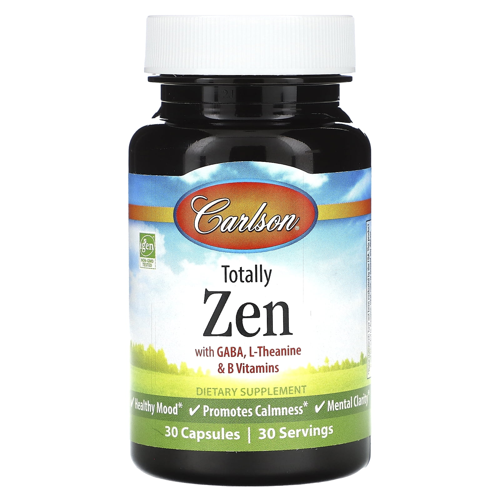 Carlson Totally Zen with GABA, L-Theanine & B Vitamins, 30 Capsules ...