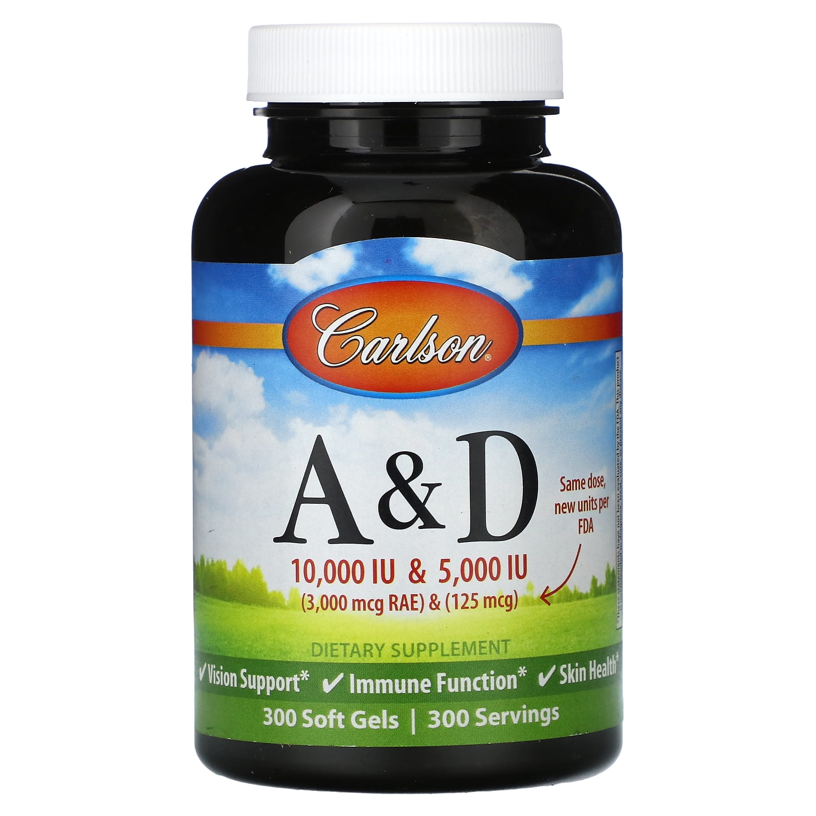 Vitamins A & D 10,000 5,000 IU Carlson Laboratories 300 Softgel ...