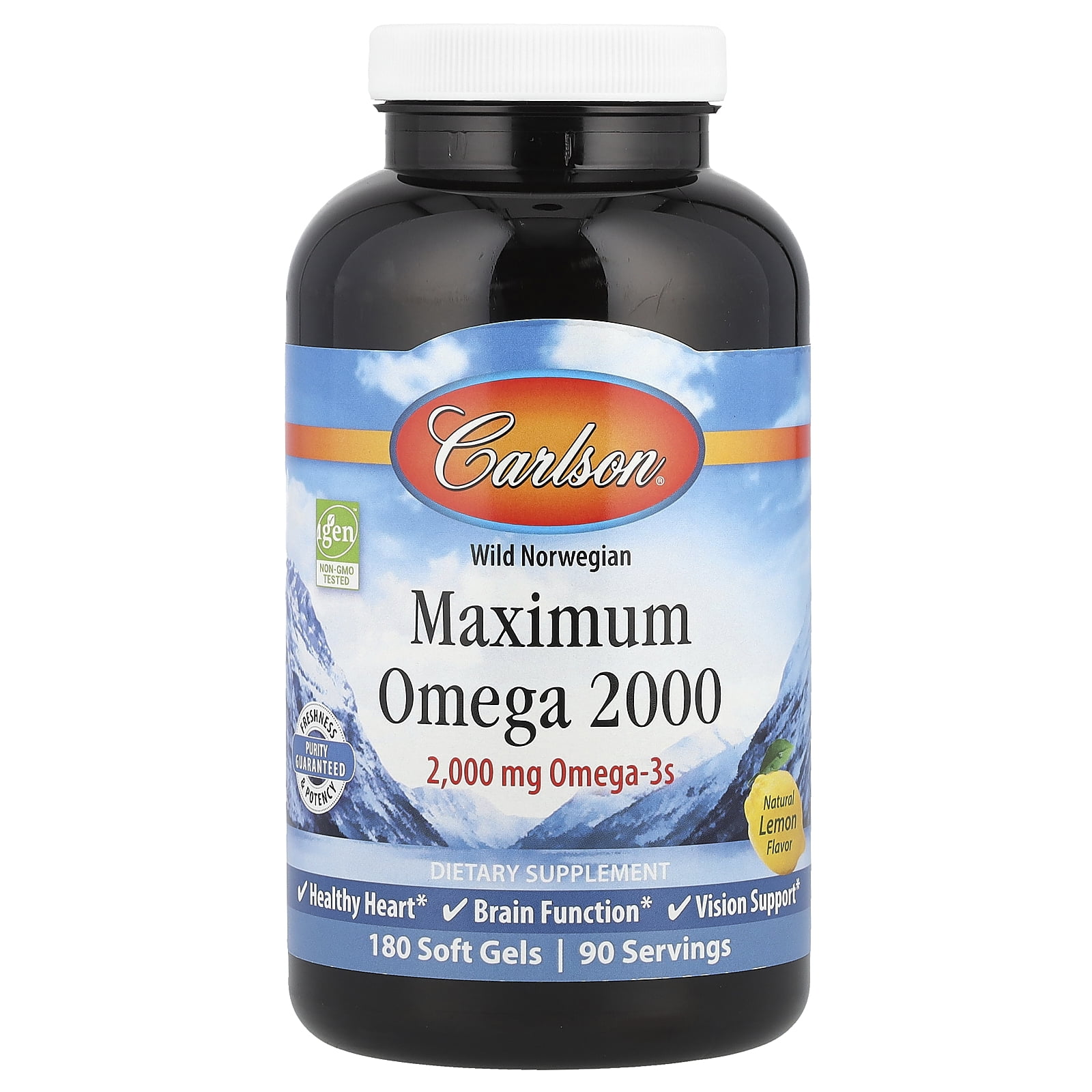 Carlson Maximum Omega 2000 Dietary Supplement Capsules - Wild Norwegian ...