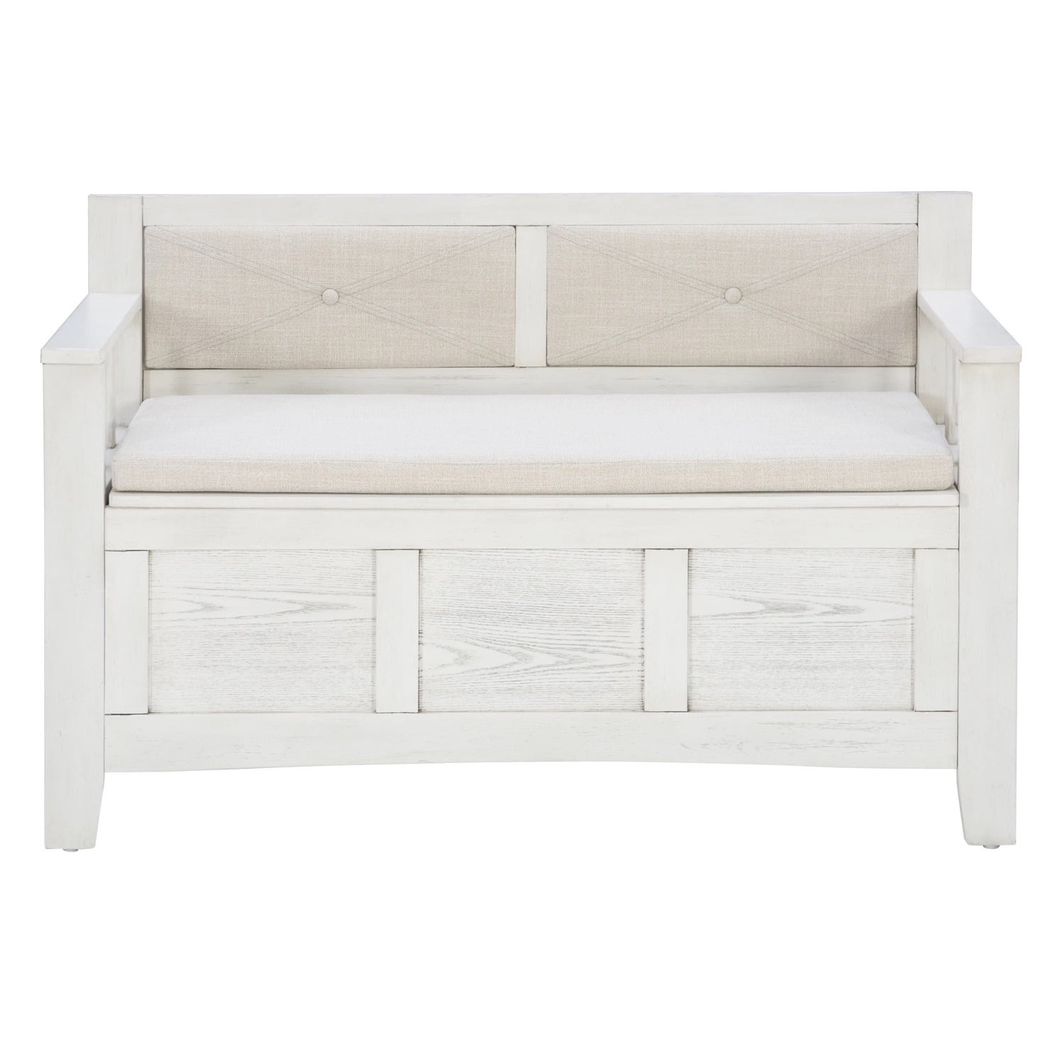 Linon Carlton Bench Smokey White - Walmart.com