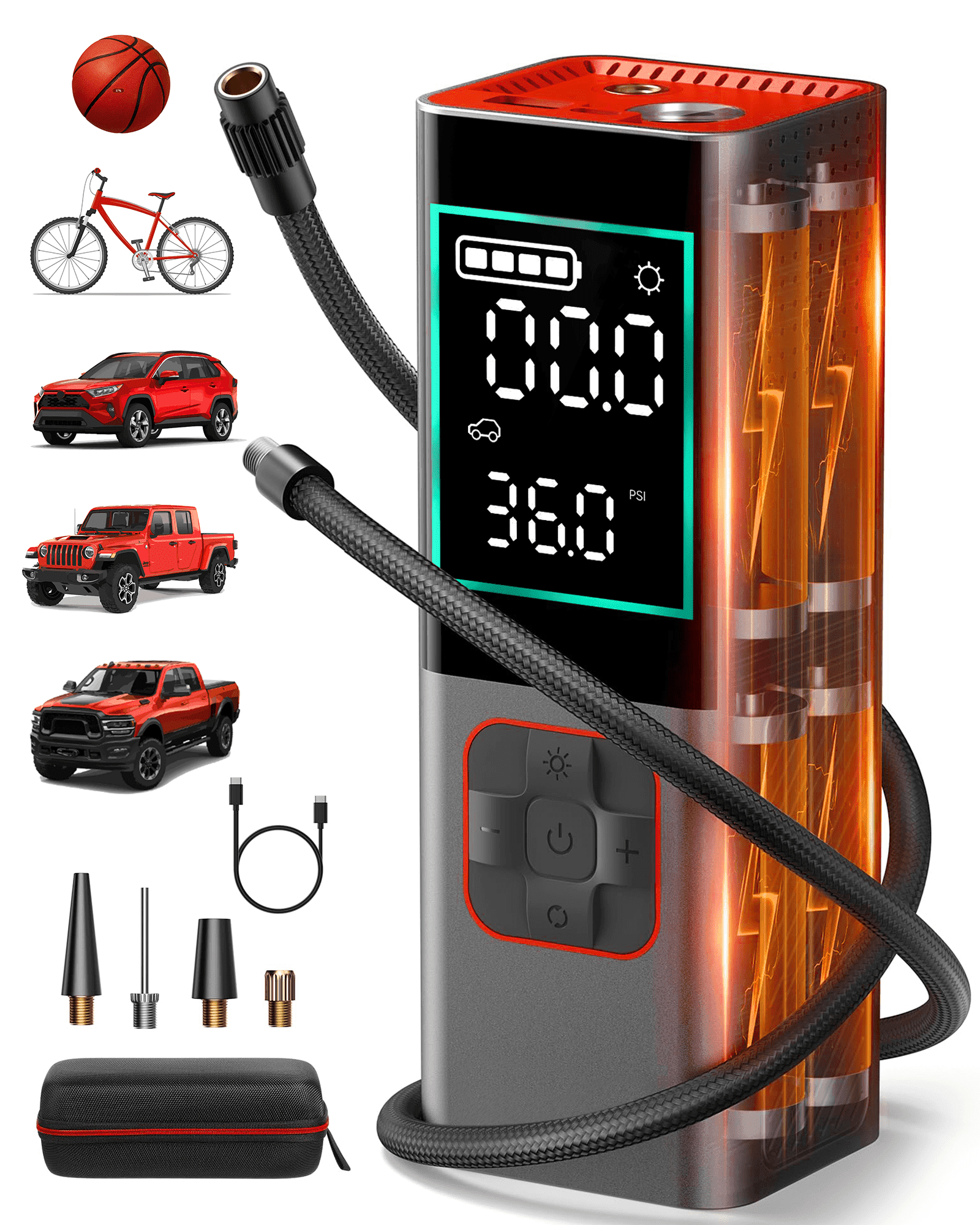 Carluck 4X Fast Cordless Inflator, 20000mAh 160PSI Tire Inflator ...