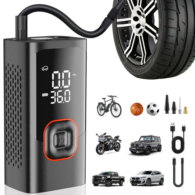 Carluck Portable Tire Inflator, 150 PSI Cordless Air Compressor for Car Tires, Fast Inflation ...