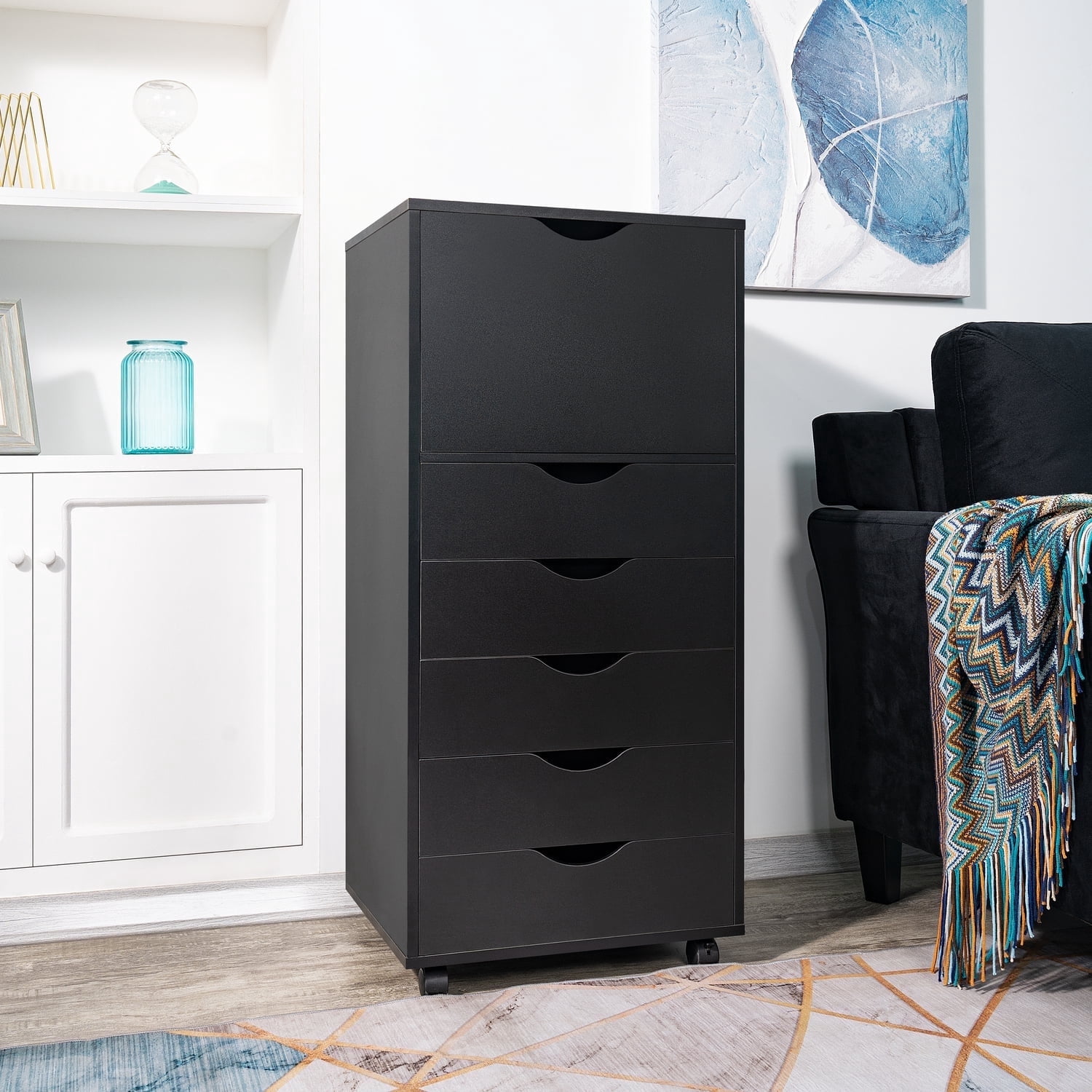 Carly 6-Drawer Office Storage Cabinet by Naomi Home-Color:Black ...