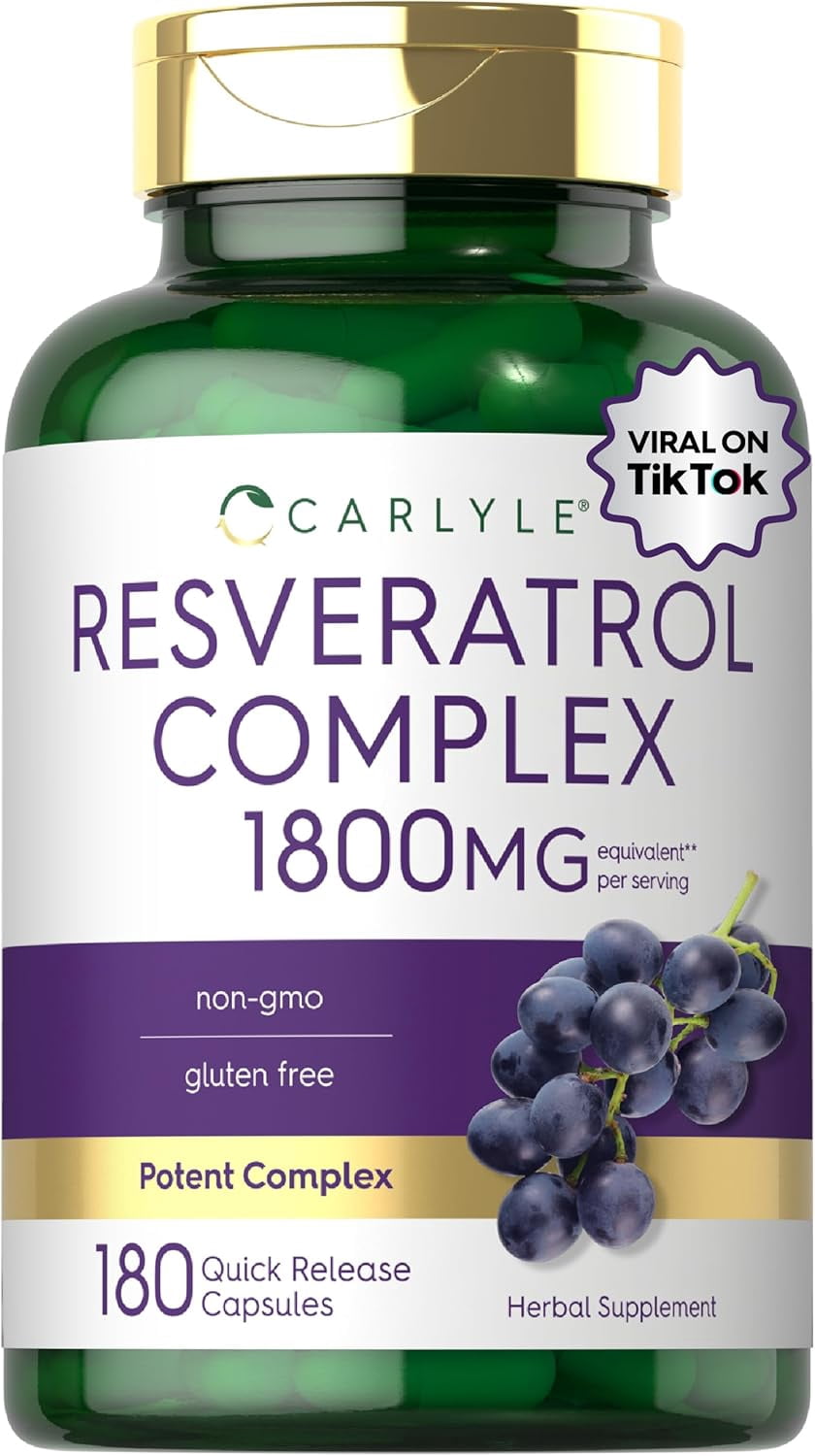 Carlyle, Resveratrol Supplement, 1800mg, 180 Capsules - Walmart.com
