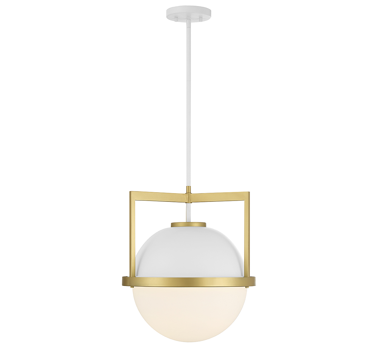 Golden Lighting Duncan 3 Light Linear Pendant in Aged Brass with White ...