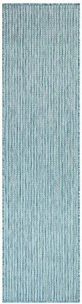 Carmel Low Profile Easy Care Indoor/Outdoor Woven Rug- Texture Stripe ...