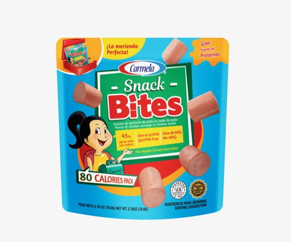 Carmela Chicken Sausage Snack Bites, 80 Calories Pack. 2.78 oz Pouch ...