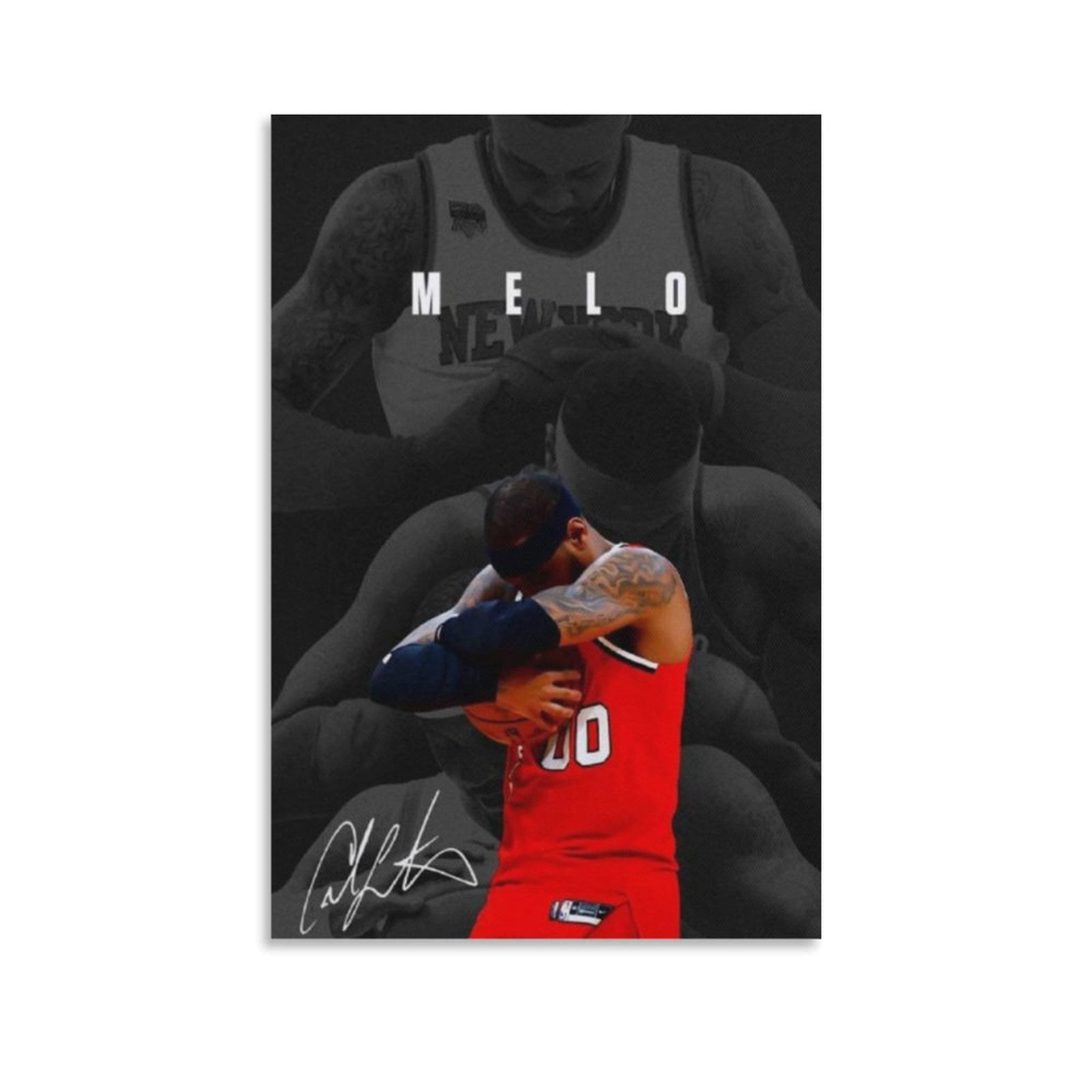 Carmelo Anthony Melo Poster Painting On Canvas Wall Art Poster Scroll ...