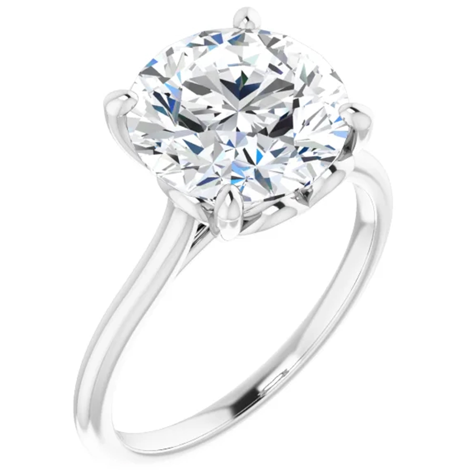 Carmen 3 Carat Round Moissanite Engagement Ring Solitaire - Walmart.com