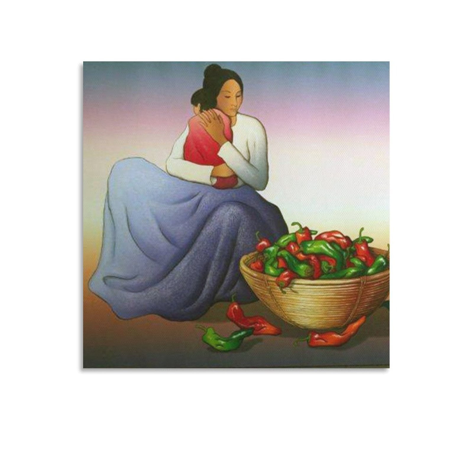 Carmen And Child AP 1988 by R.C. Gorman Poster Cool Artworks Painting Wall Art Canvas Prints ...