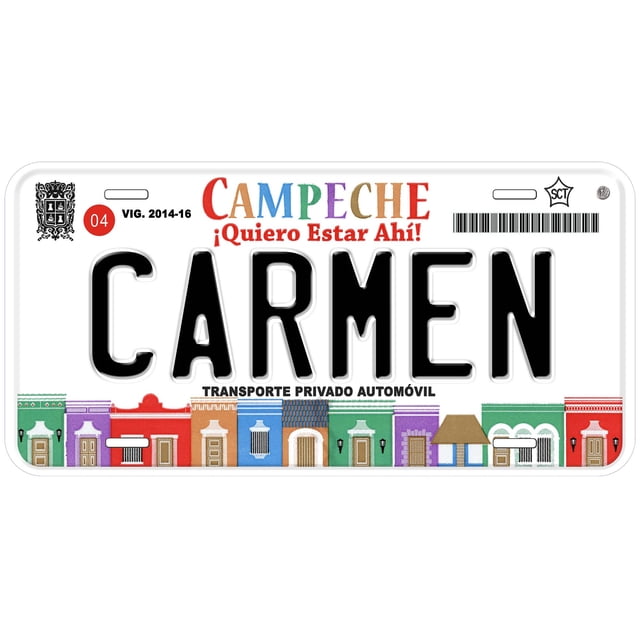 Carmen Campeche Mexico Novelty Car License Plate - Walmart Business ...