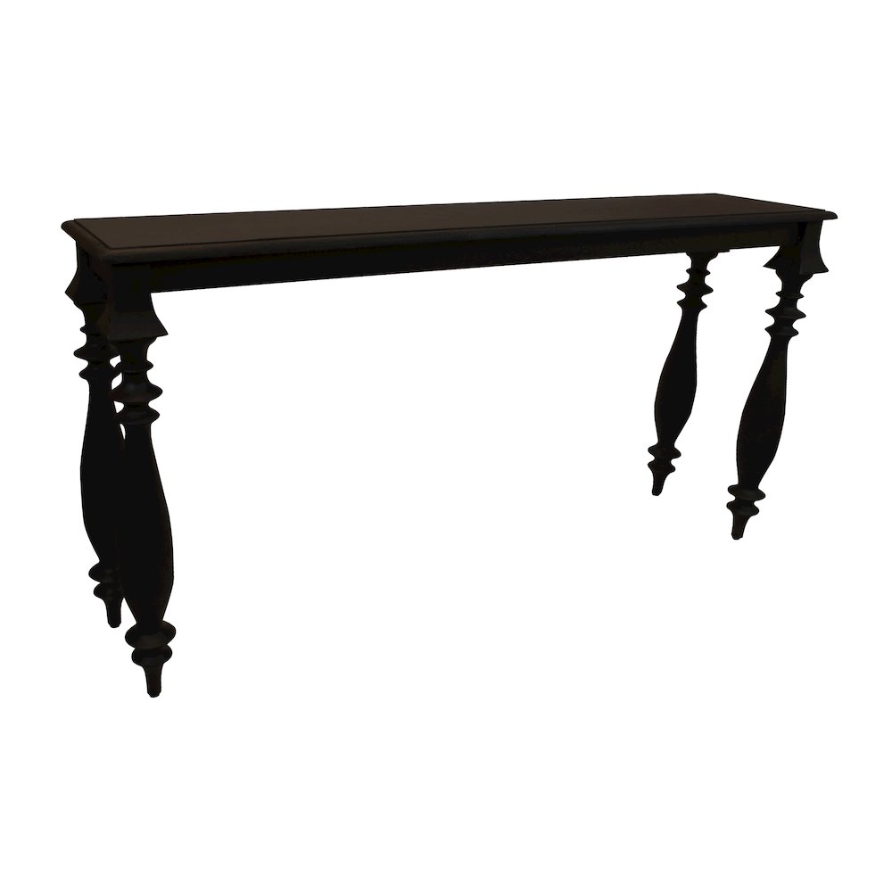 Carmenita Upstone Mango Solid Wood Console Table in Antique Black ...