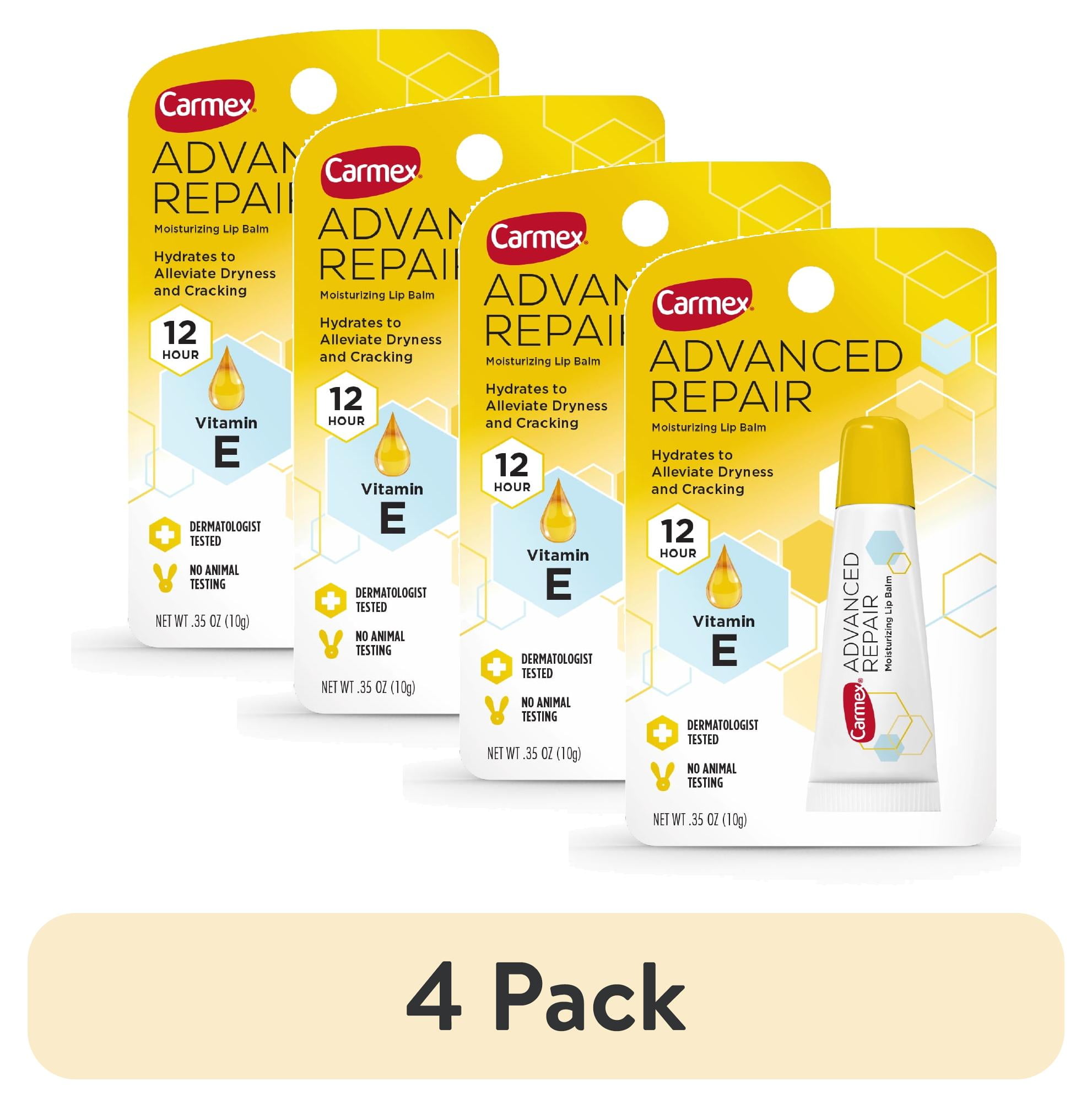 (4 pack) Carmex Advanced Repair Moisturizing Lip Balm Tube, Lip ...