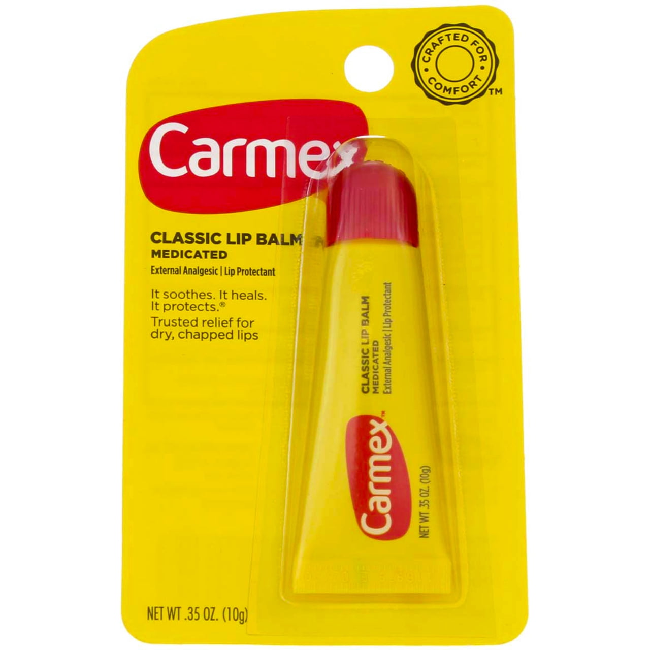 Carmex Classic Medicated Lip Balm Tube, Original, 0.35 oz (1 Pack ...