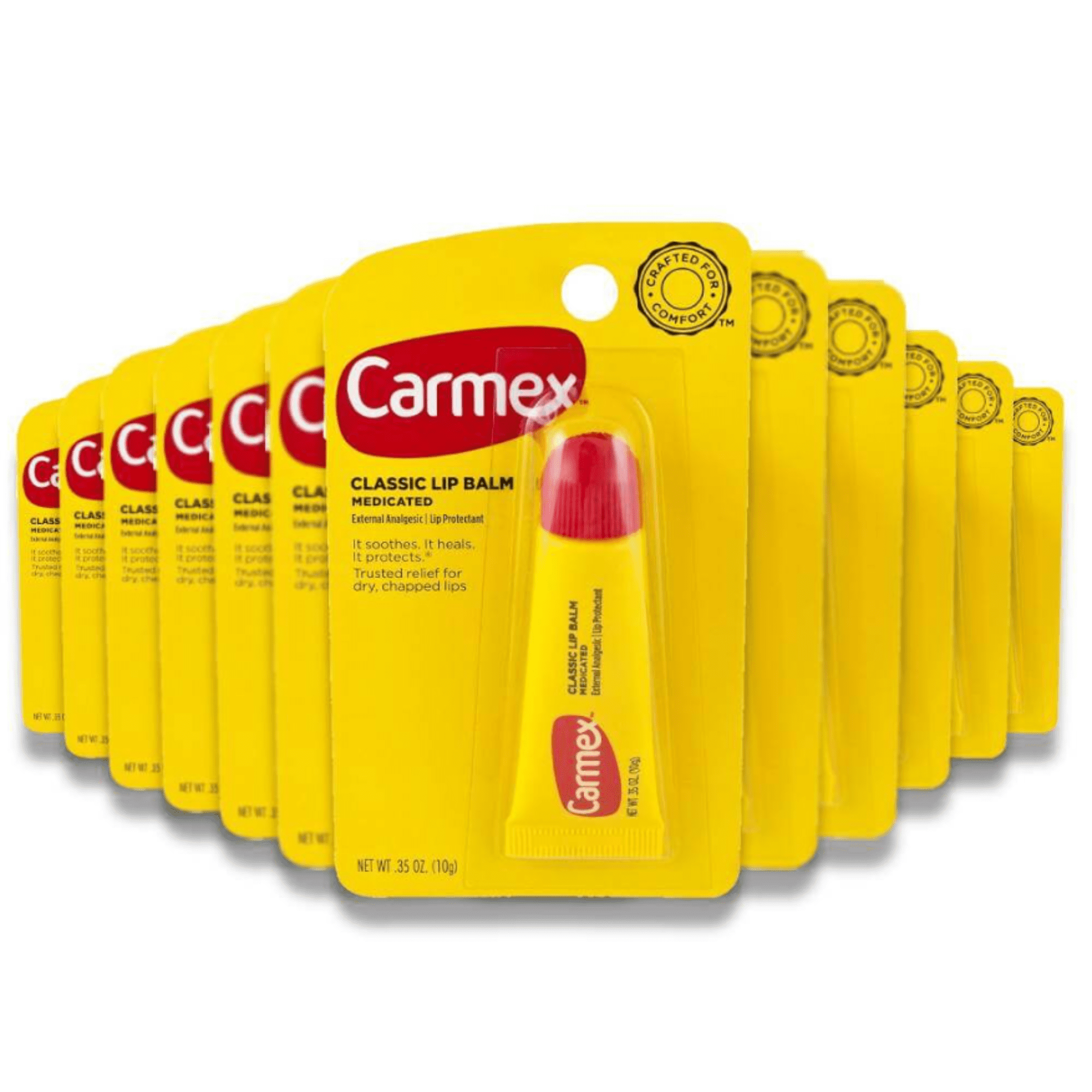 Carmex Classic Medicated Original Flavor Tubes .35 Oz. (Pack of 12 ...
