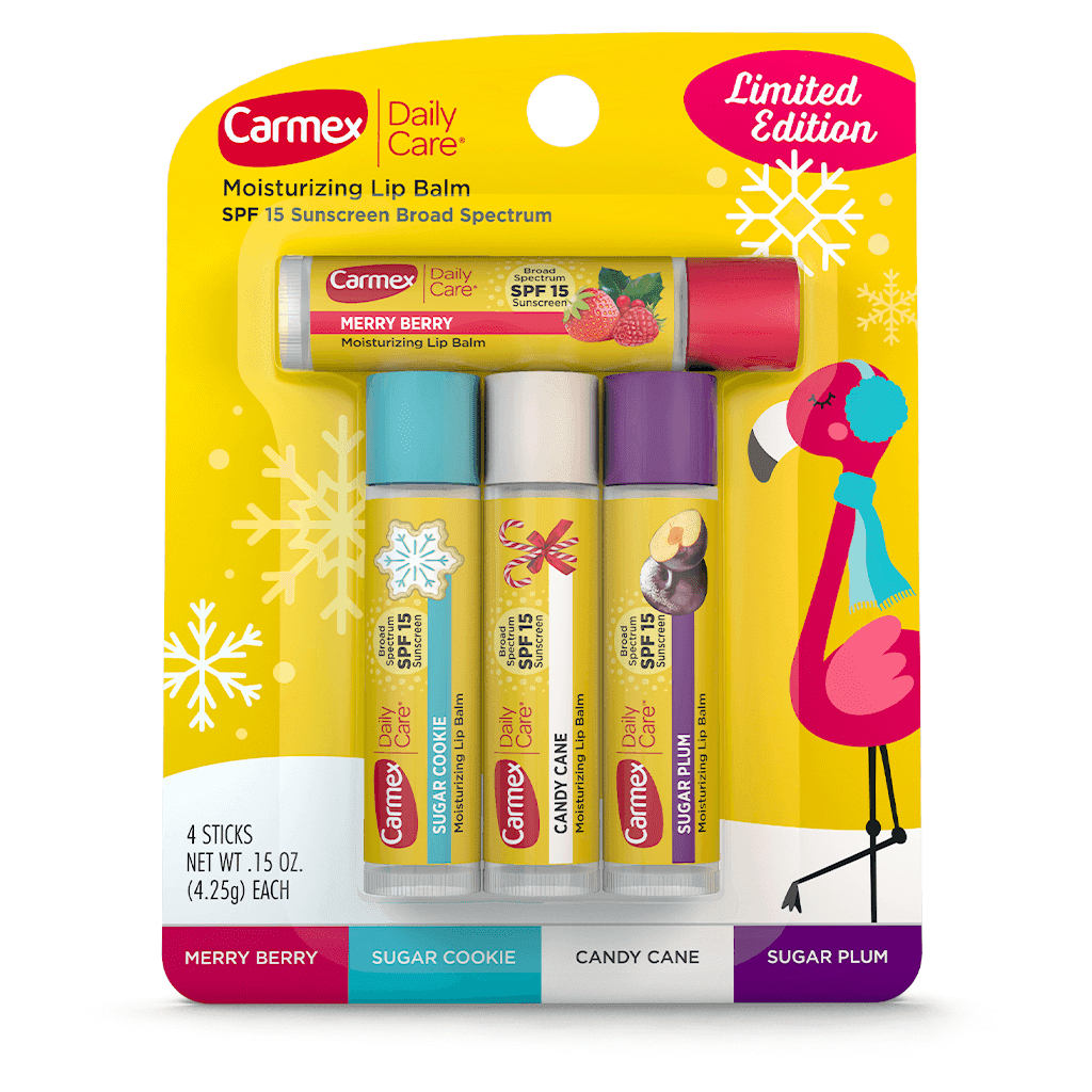 Carmex Daily Care Holiday Variety Pack, 4PK Lip Balm Sticks - Sugar ...