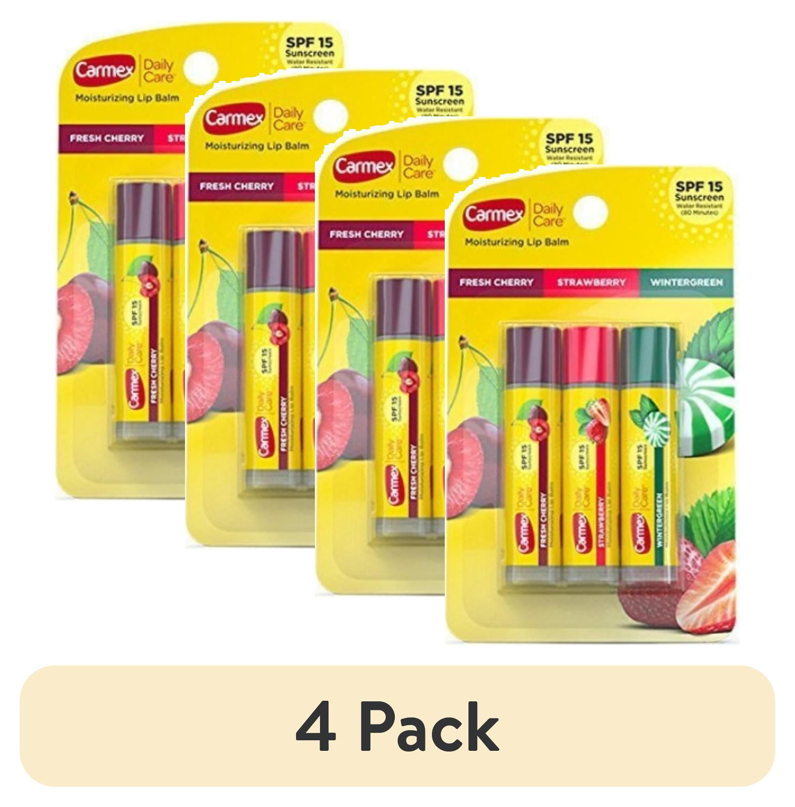 (4 pack) Carmex Daily Care Moisturizing Lip Balm Sticks, SPF 15, Multi ...