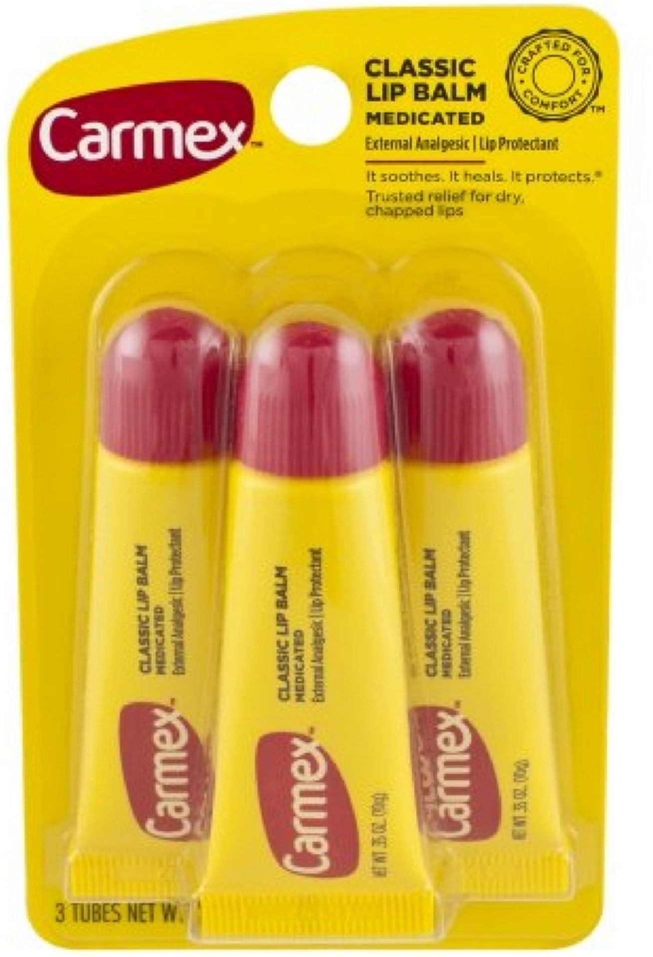 Carmex Original Flavored Lip Balm 0.35 oz, 3 ea (Pack of 6) - Walmart.com