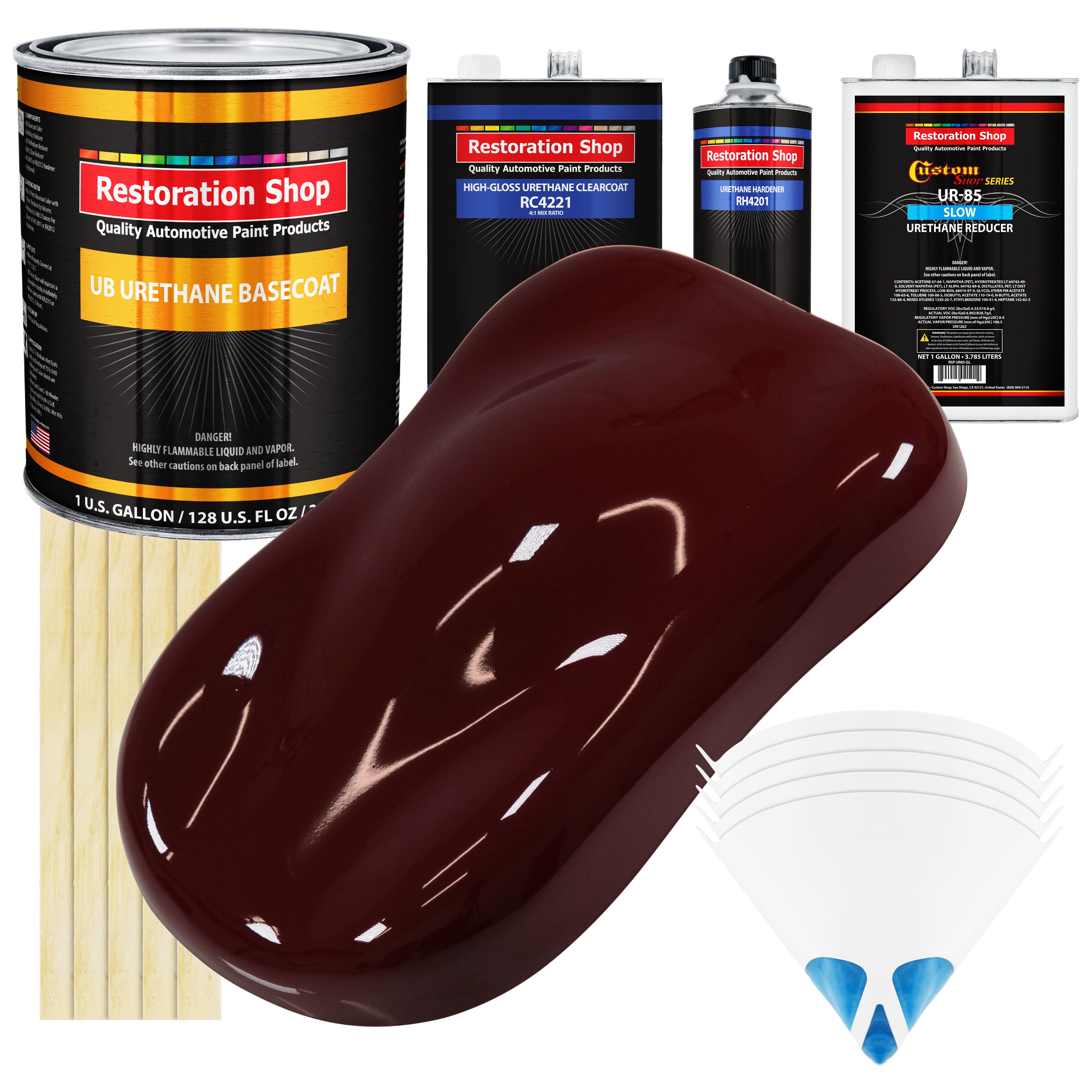 Carmine Red SLOW 1 Gallon Automotive Car Paint Kit URETHANE BASECOAT ...