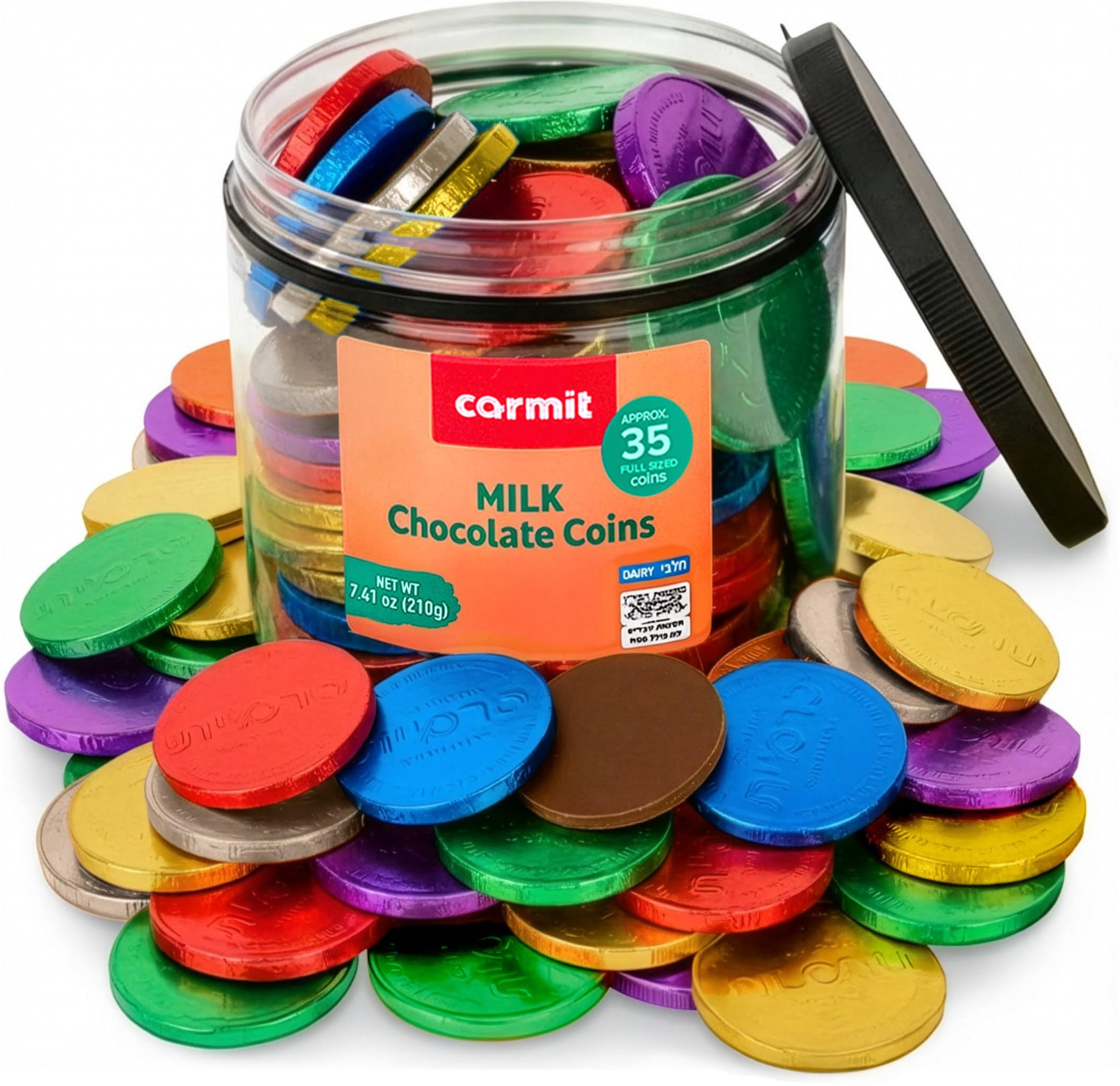 Carmit Multi-Color "REAL" Chocolate AIF9 Coins in a Chocolate (Approx ...
