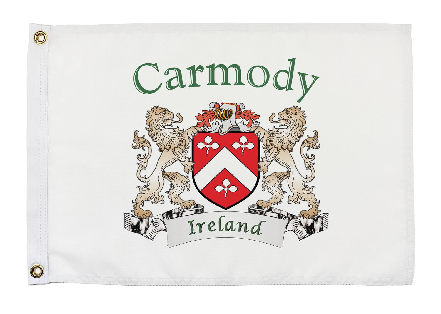 Carmody Irish Coat of Arms Small White Flag - 16"x10.5" inches ...