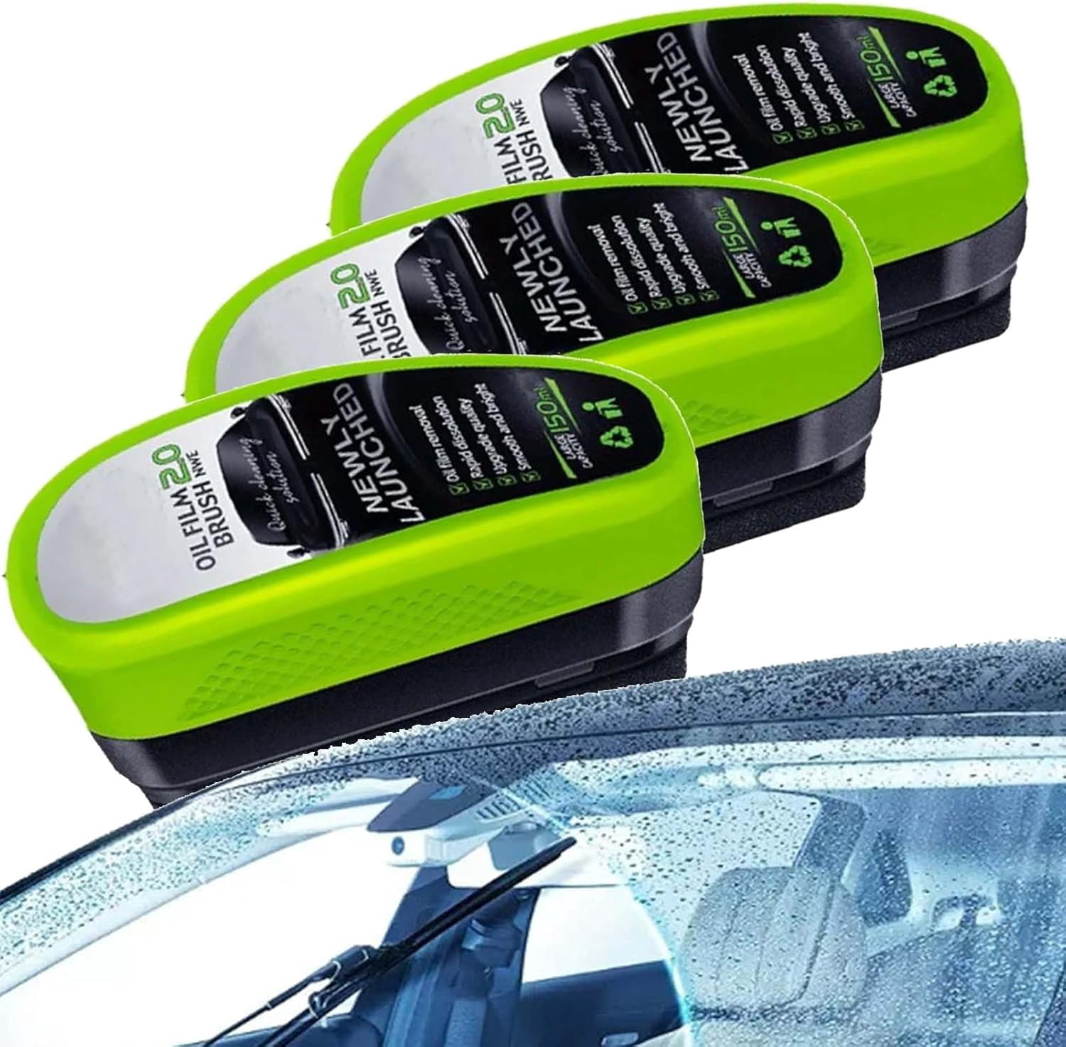 Carmoody Window Cleaner, 2025 New 2.0 Green Oil Film Wipe, Car Glass ...