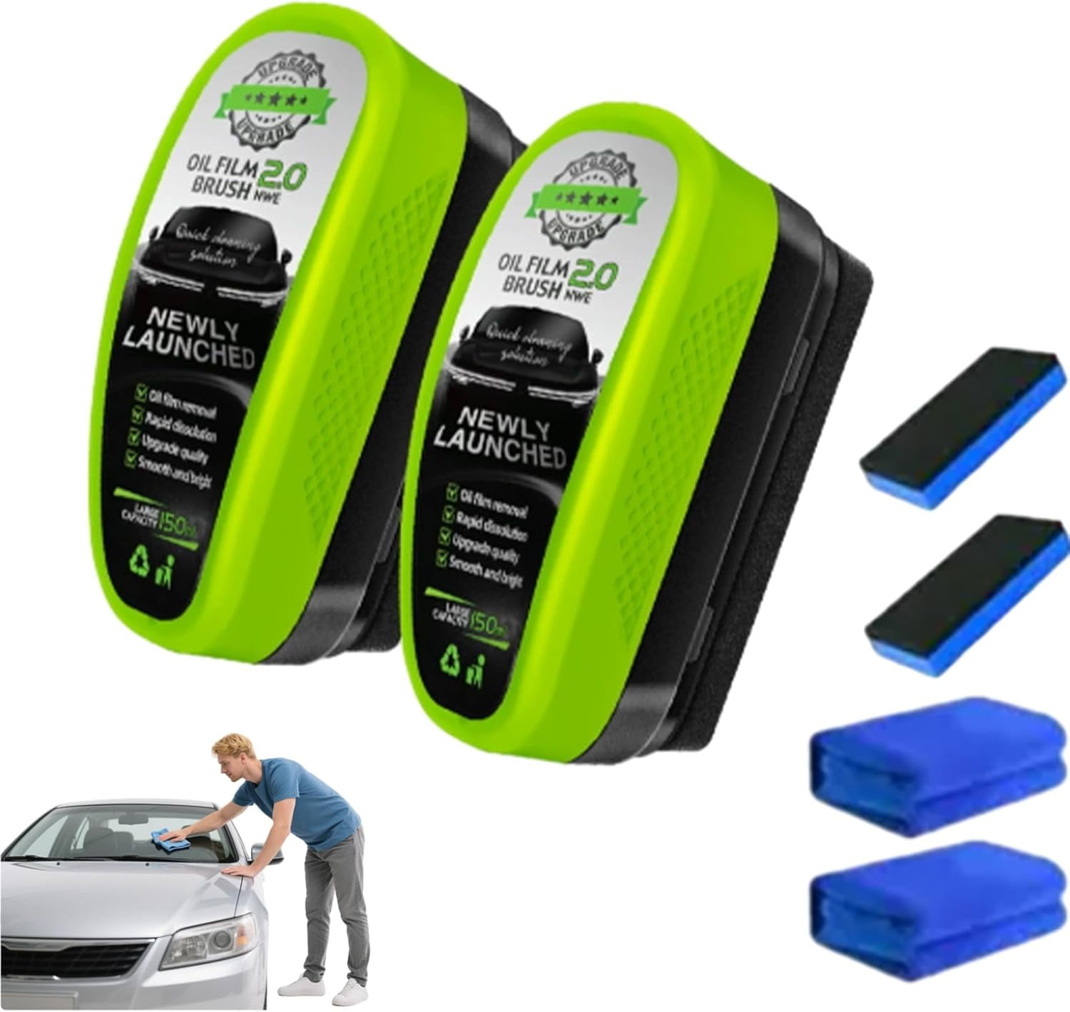 Carmoody Window Cleaner, 2025 New Glass Oil Film Remover Brush ...