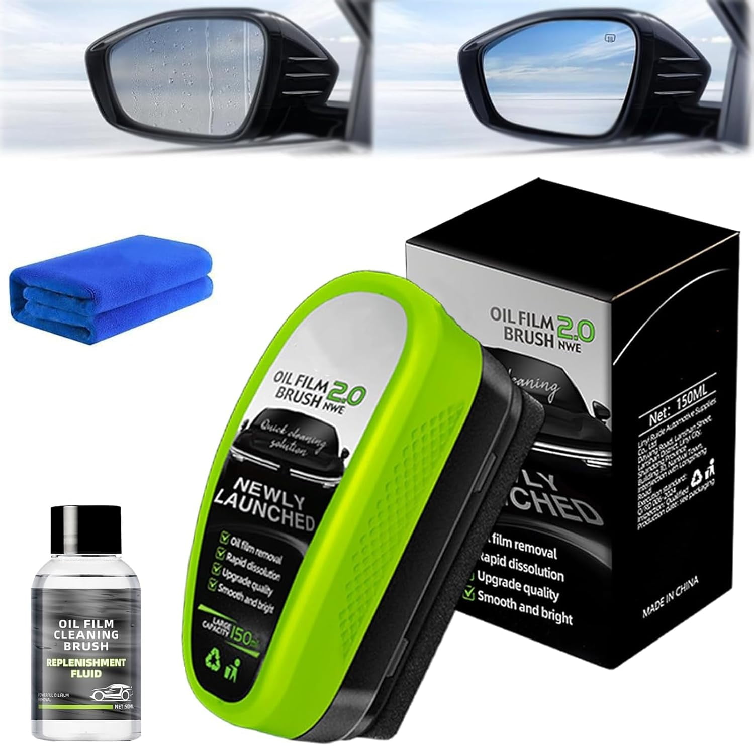 Carmoody Window Cleaner, Upgrade 2.0 Effective Oil Free Car Window ...