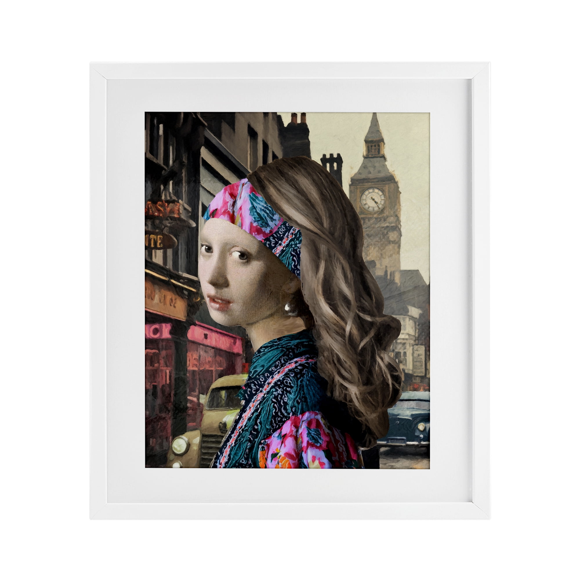 Carnaby Street Remix Painting White Framed Print Under Glass, design by ...