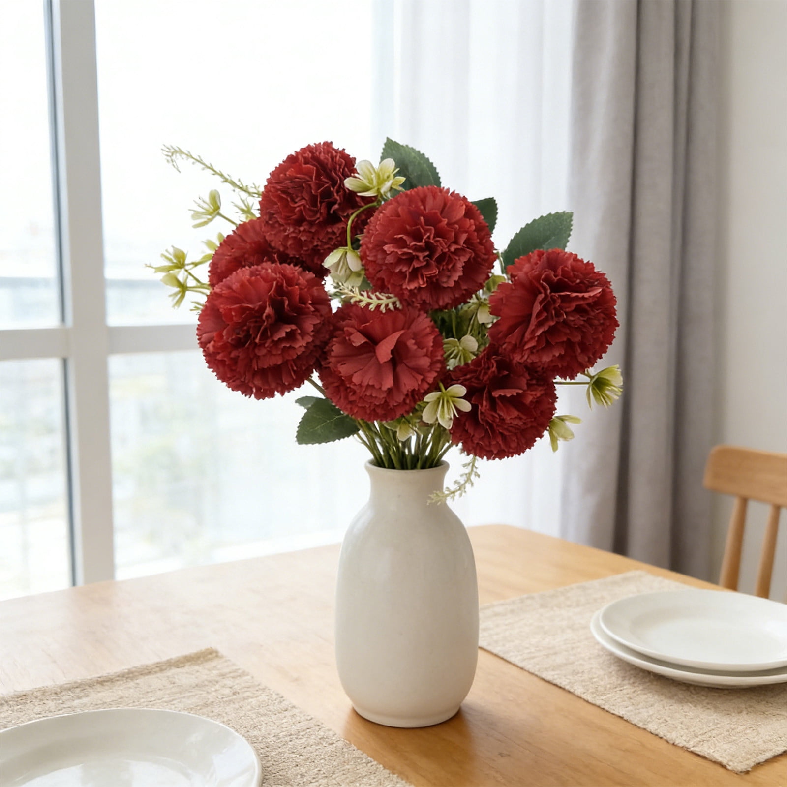 Carnation Artificial Flowers Lifelike Plastic Petals Charming Home ...