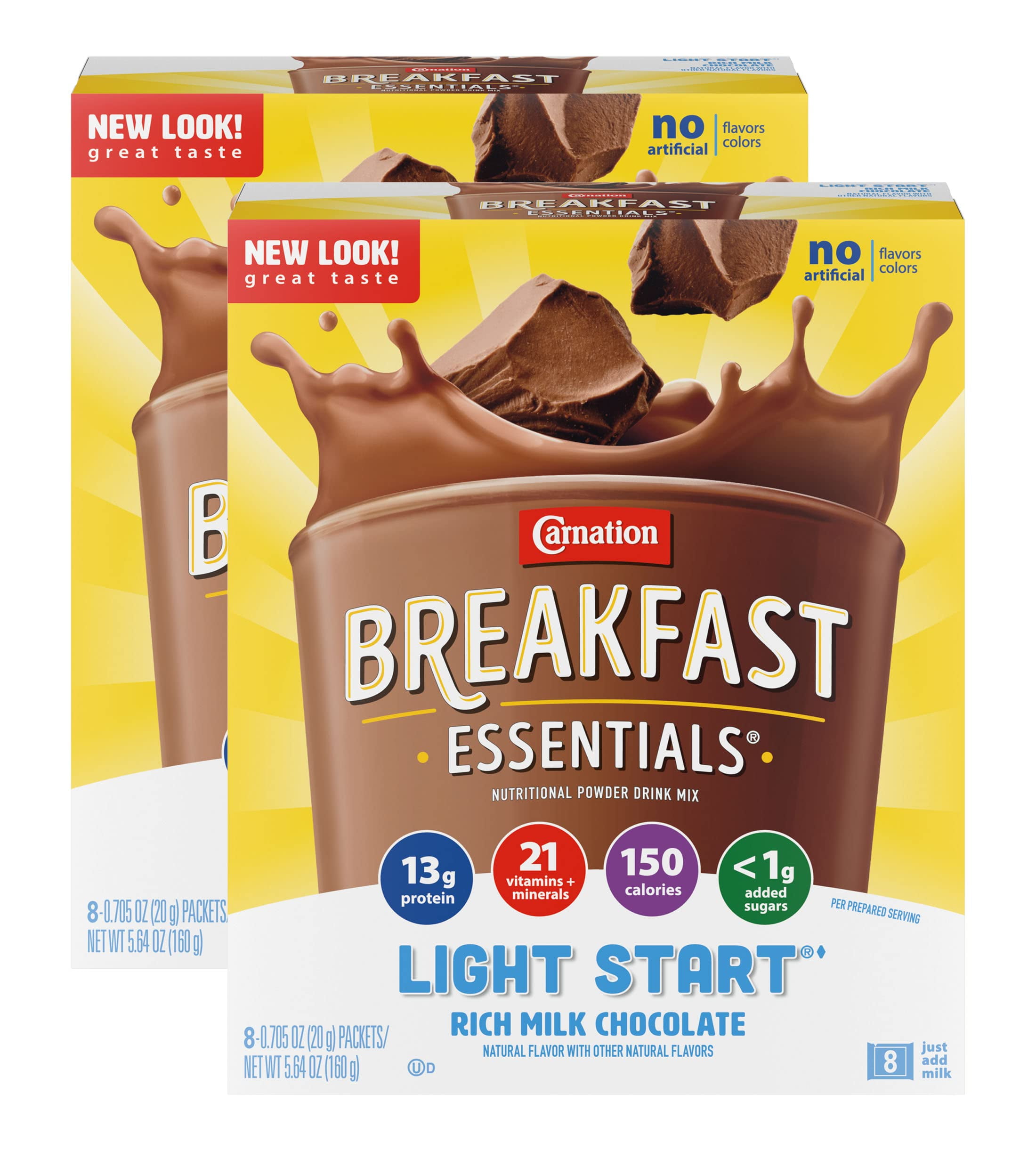 Carnation Breakfast Essentials Light MMF7 Start Powder Drink Mix, Rich ...