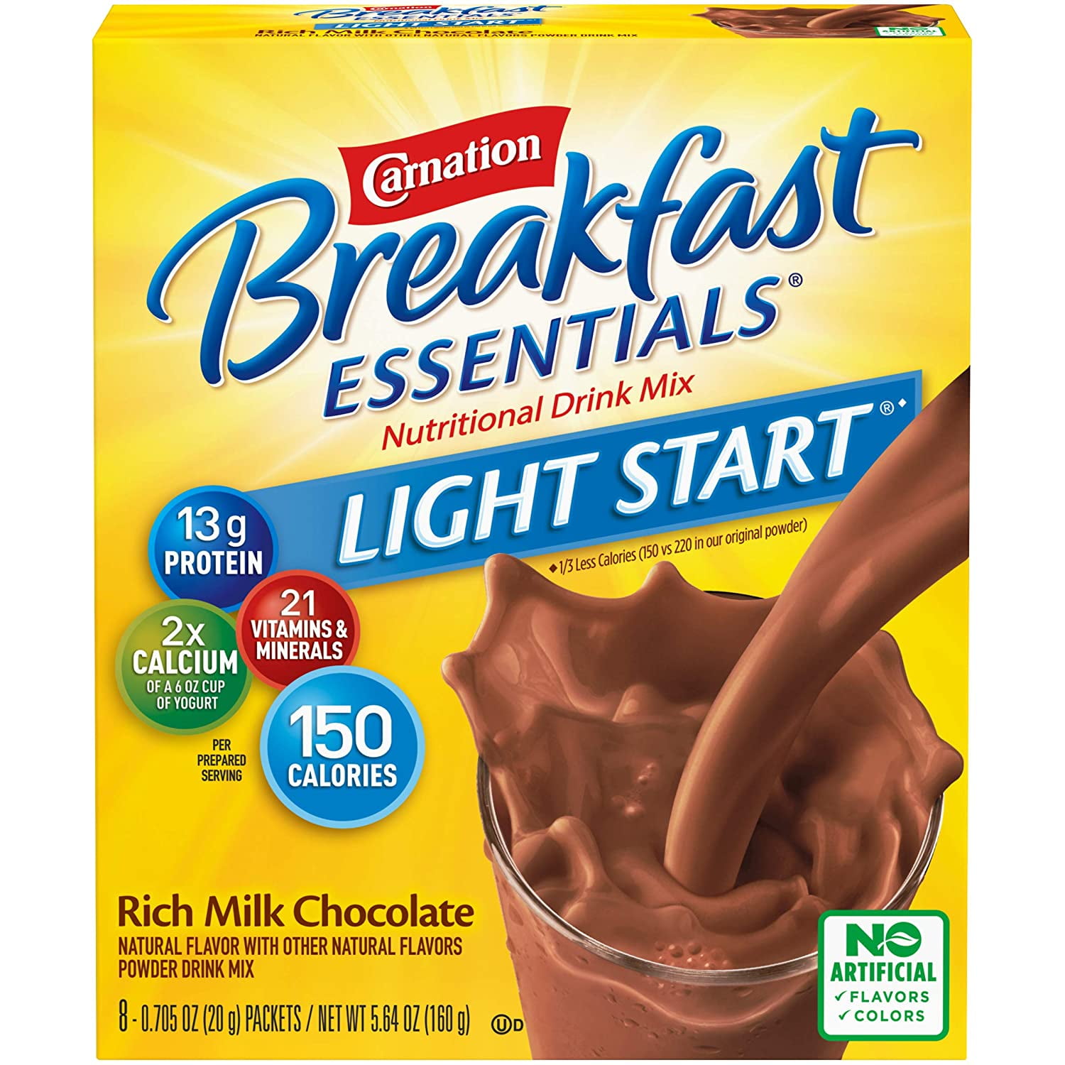 Carnation Breakfast Essentials Light Start Nutritional Drink, Chocolate ...