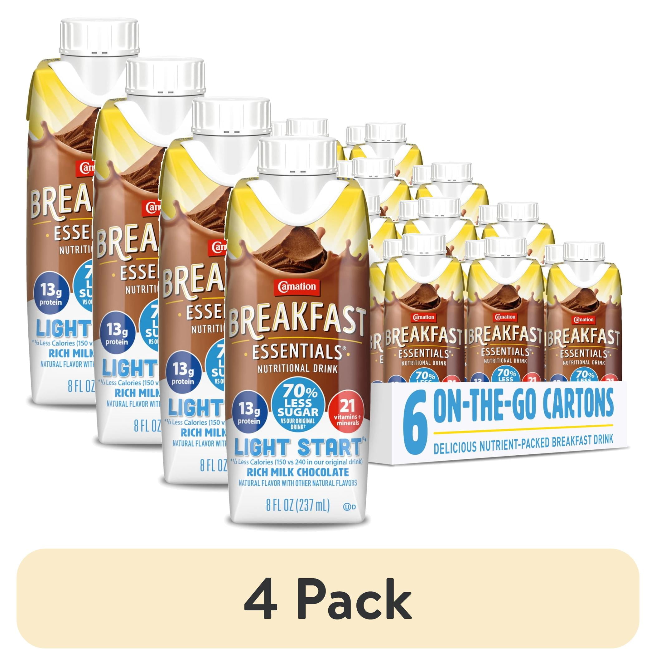 (4 pack) Carnation Breakfast Essentials Light Start Nutritional Drink ...
