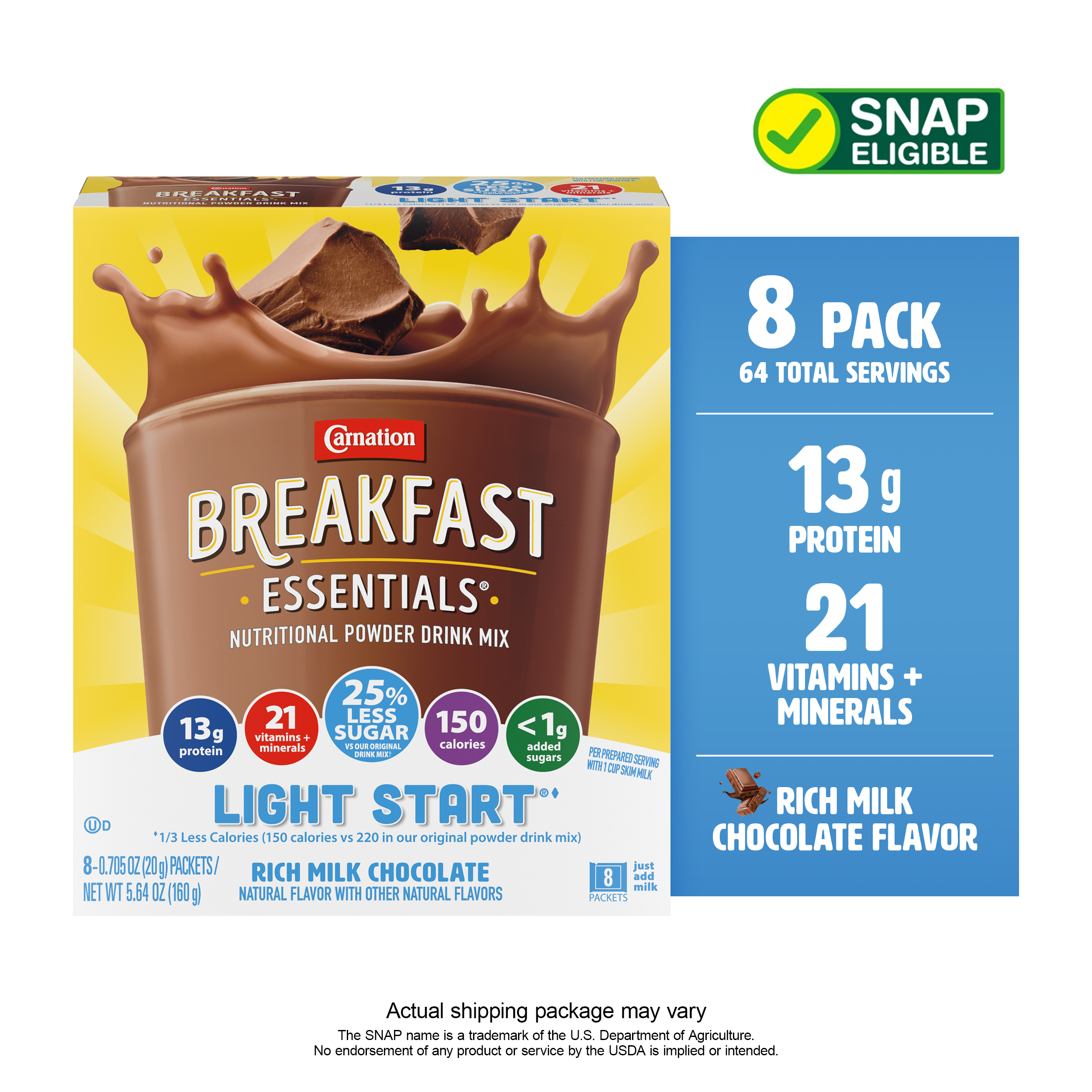 (8 pack) Carnation Breakfast Essentials Light Start Nutritional Drink ...