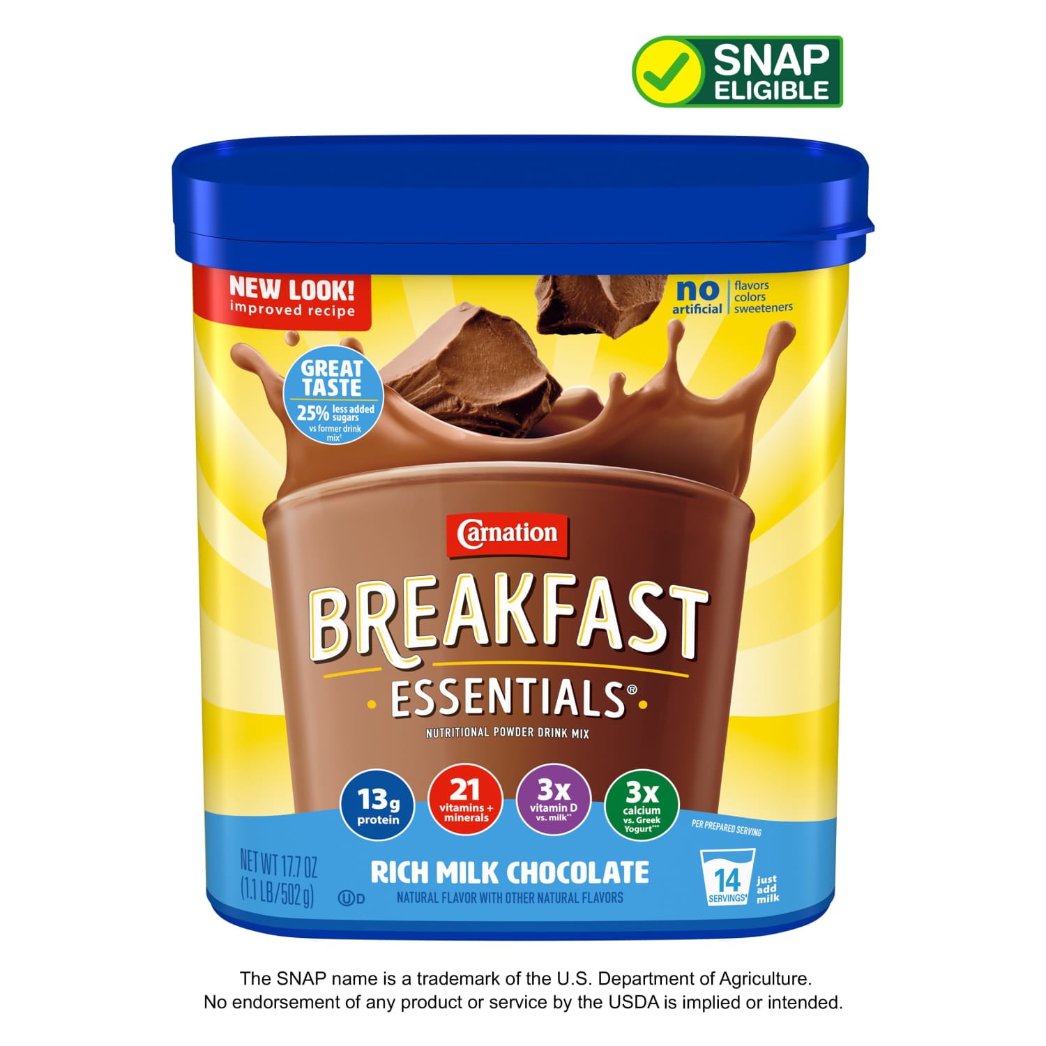 Carnation Breakfast Essentials Nutritional Powder Drink Mix, Rich Milk ...